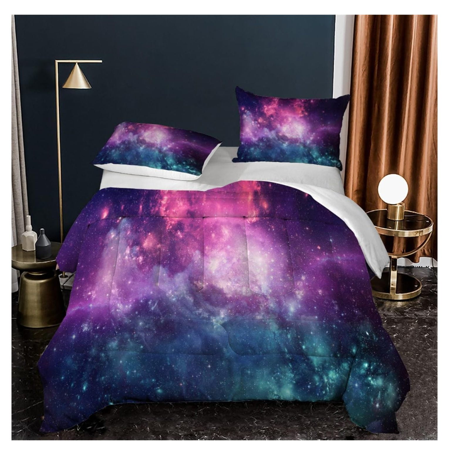 Purple Blue Galaxy Comforter Sets Starry Sky Nebula Quilt Set Universe ...