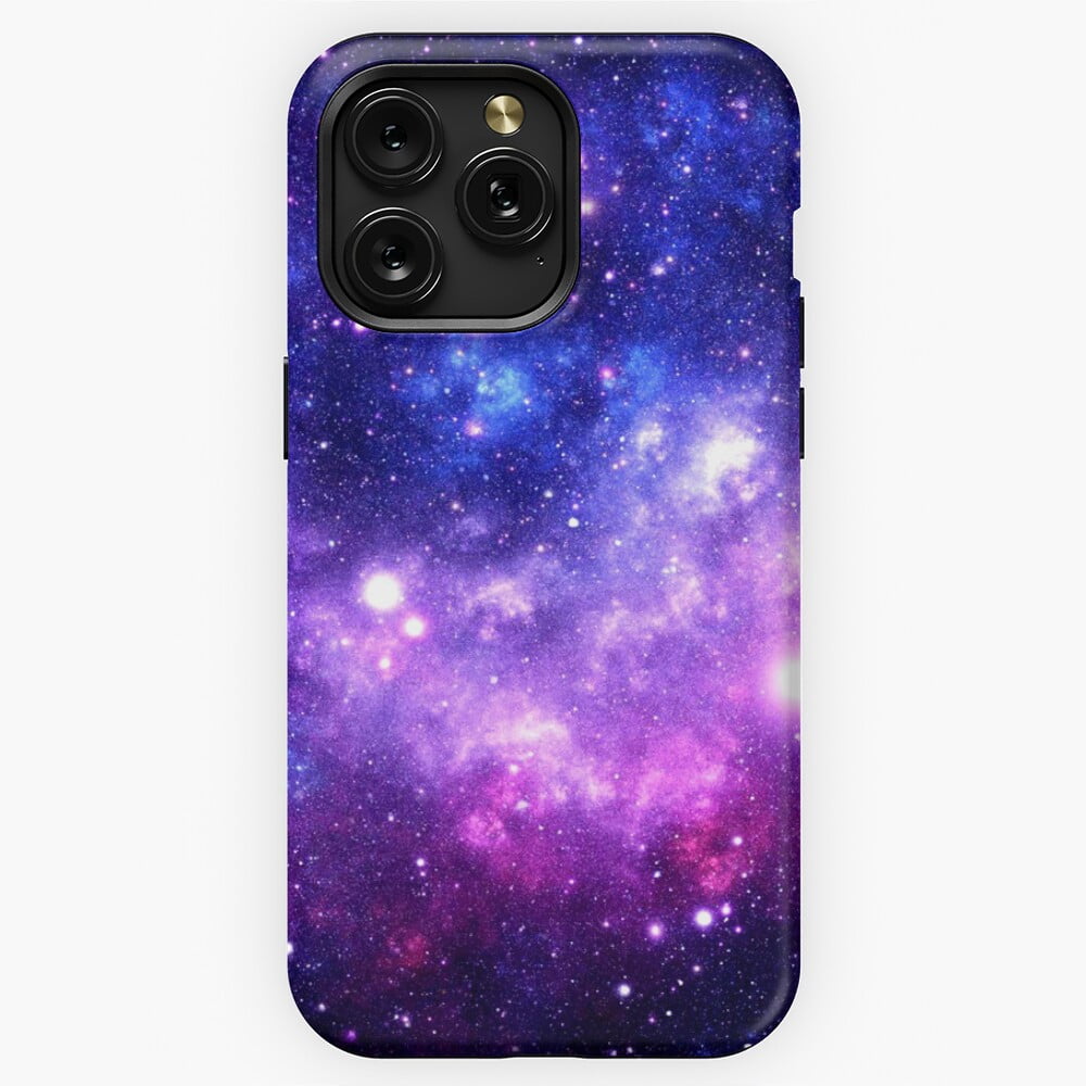 Purple Blue Galaxy Nebula Space Illustration iPhone Case 17 to 11 Pro ...