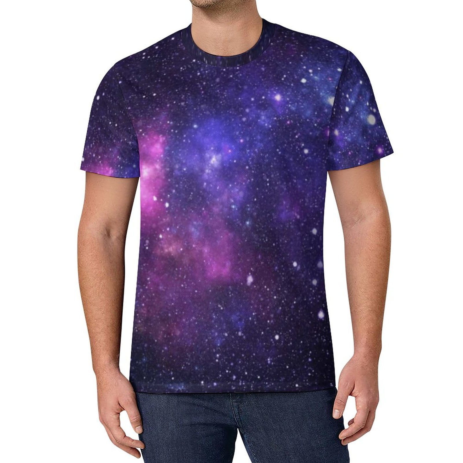 Purple Blue Galaxy Nebula T Shirt Man Stardust Graphic Streetwear T ...