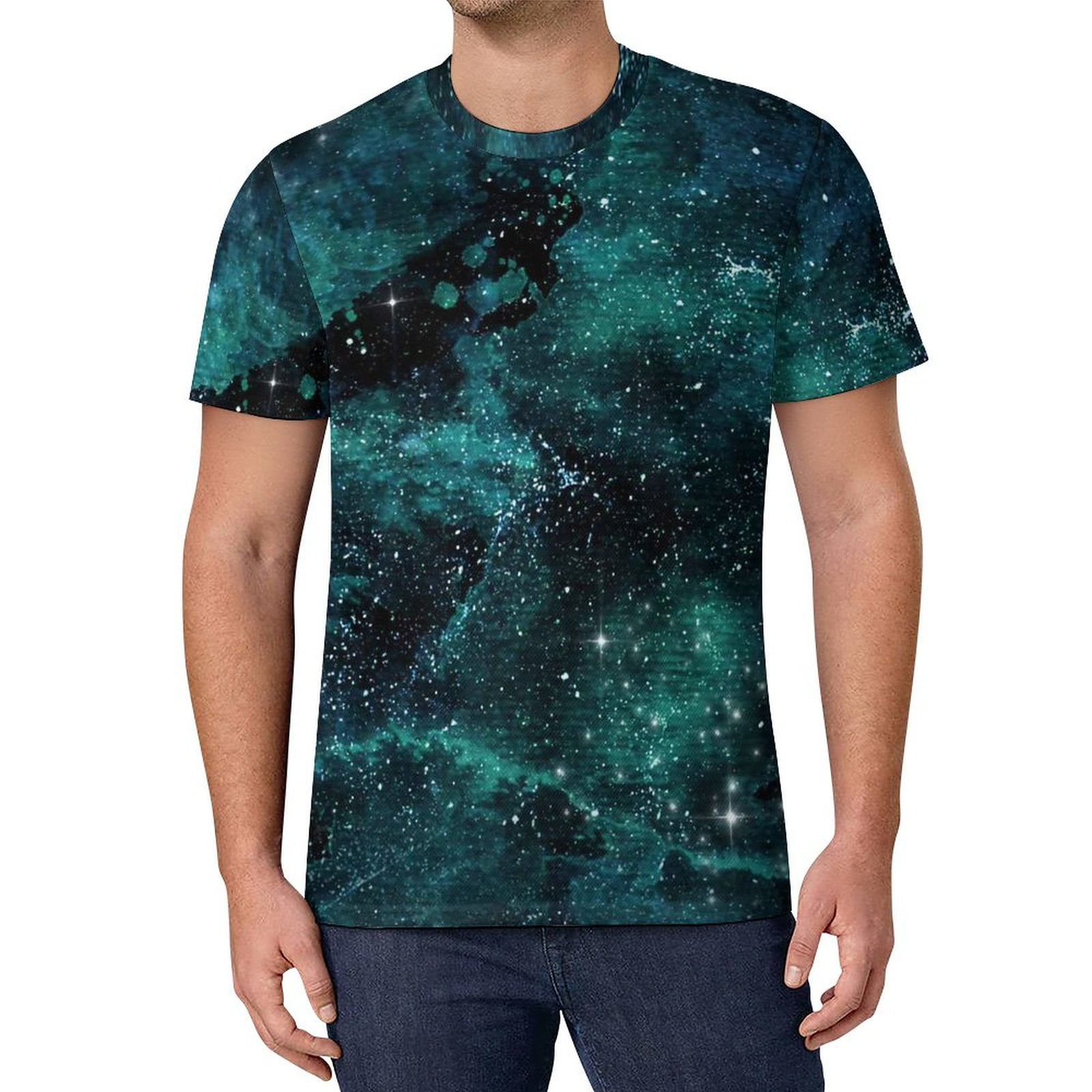Purple Blue Galaxy Nebula T Shirt Man Stardust Graphic Streetwear T ...