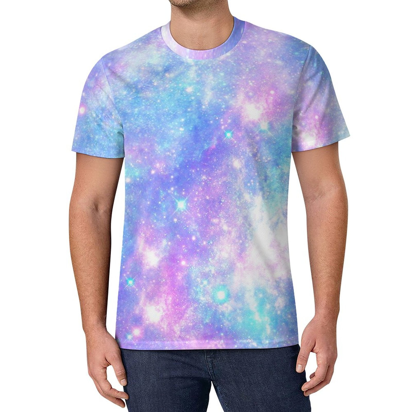 Purple Blue Galaxy Nebula T Shirt Man Stardust Graphic Streetwear T ...