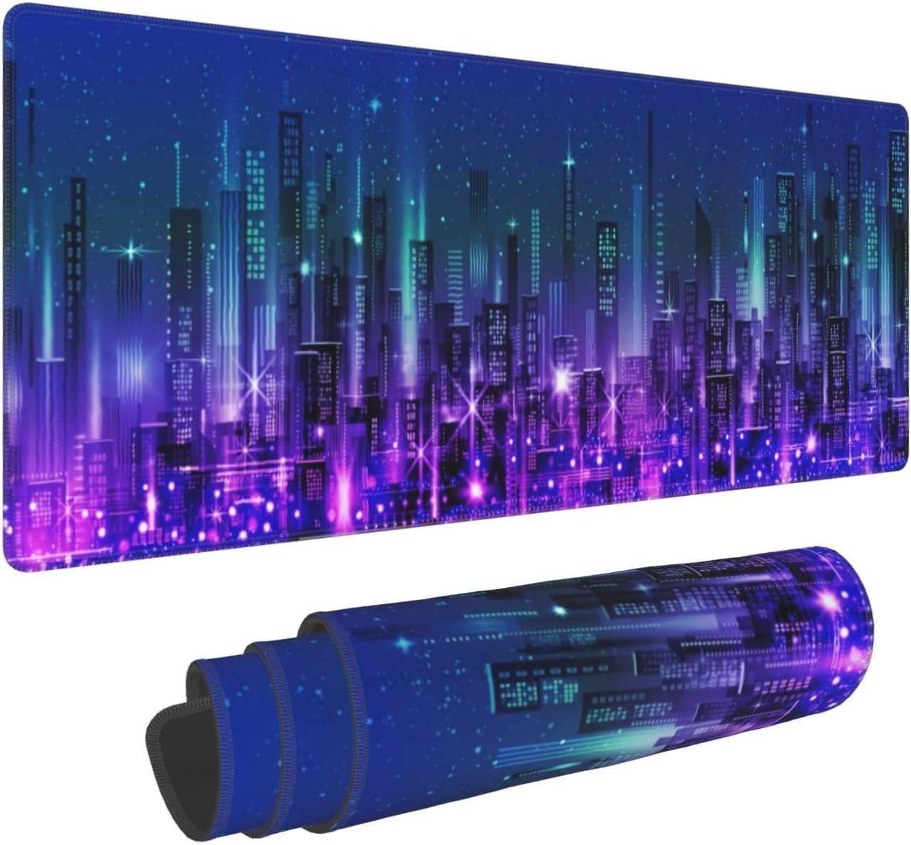 Purple Blue Gaming Mouse Pad 31.5 X 11.8 Inch XL Futuristic Cool ...