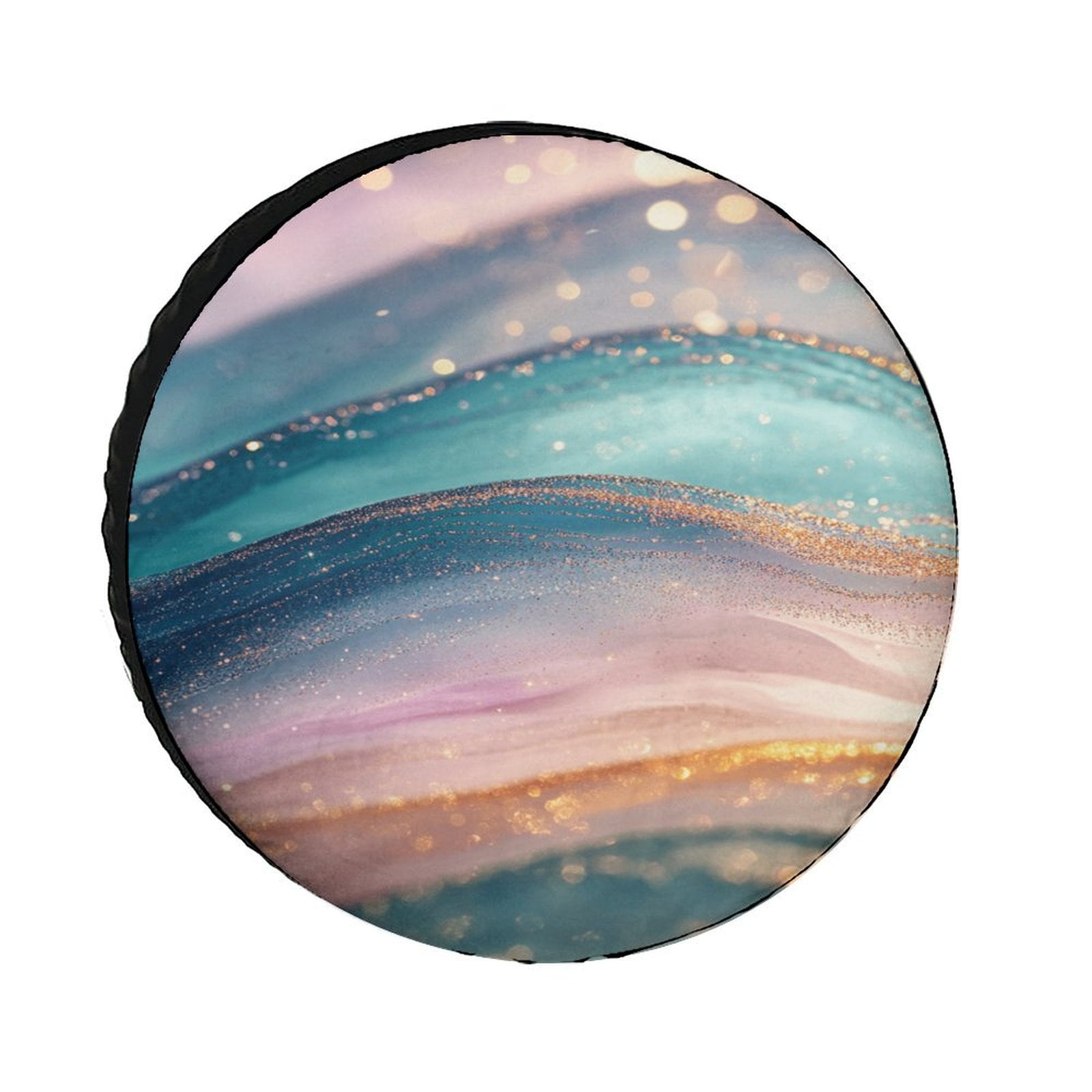 Purple Blue And Gold Wave Spare Tire Cover, Universal Wheel Tire Cover ...