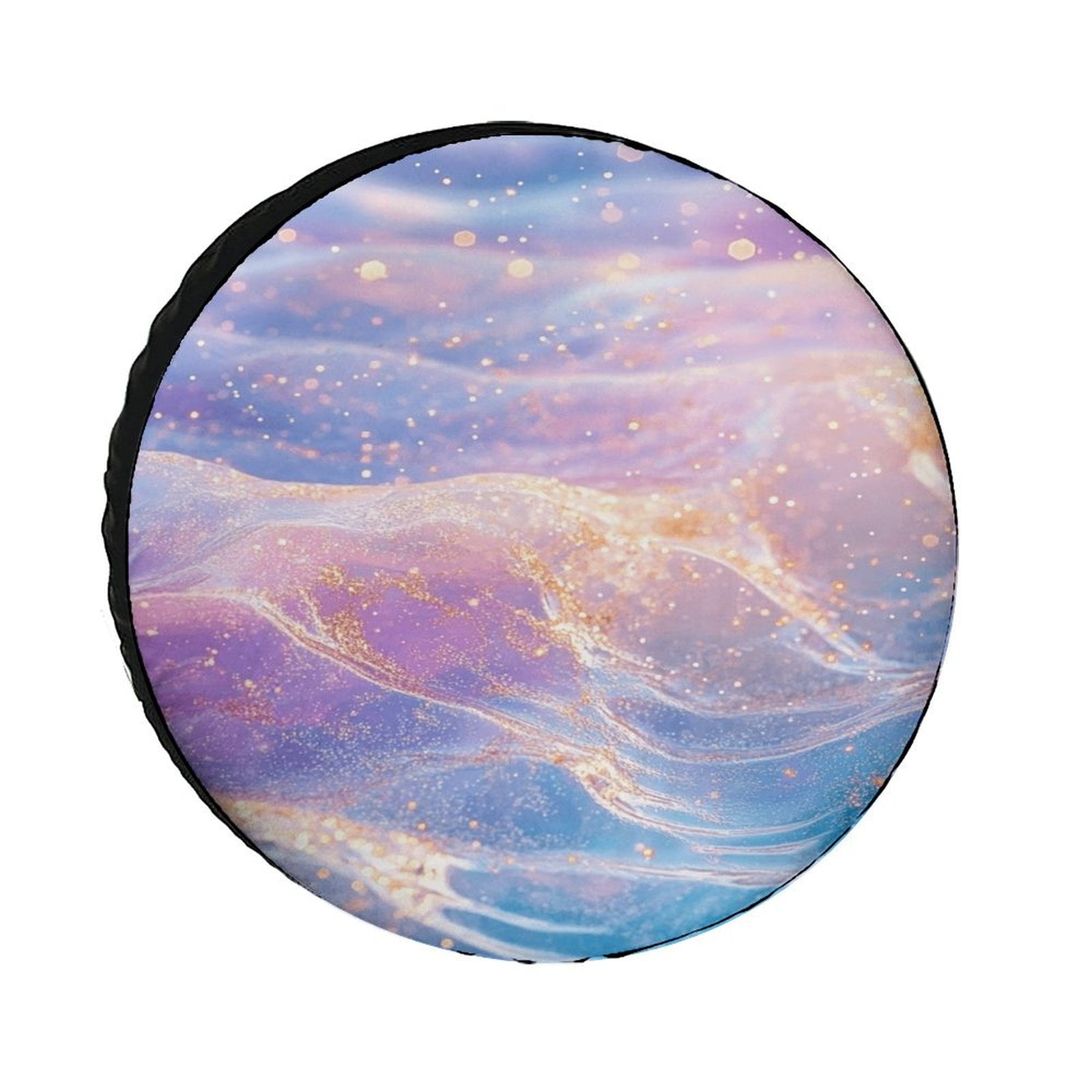 Purple Blue And Gold Wave Tire Cover Waterproof Dust-Proof Universal ...