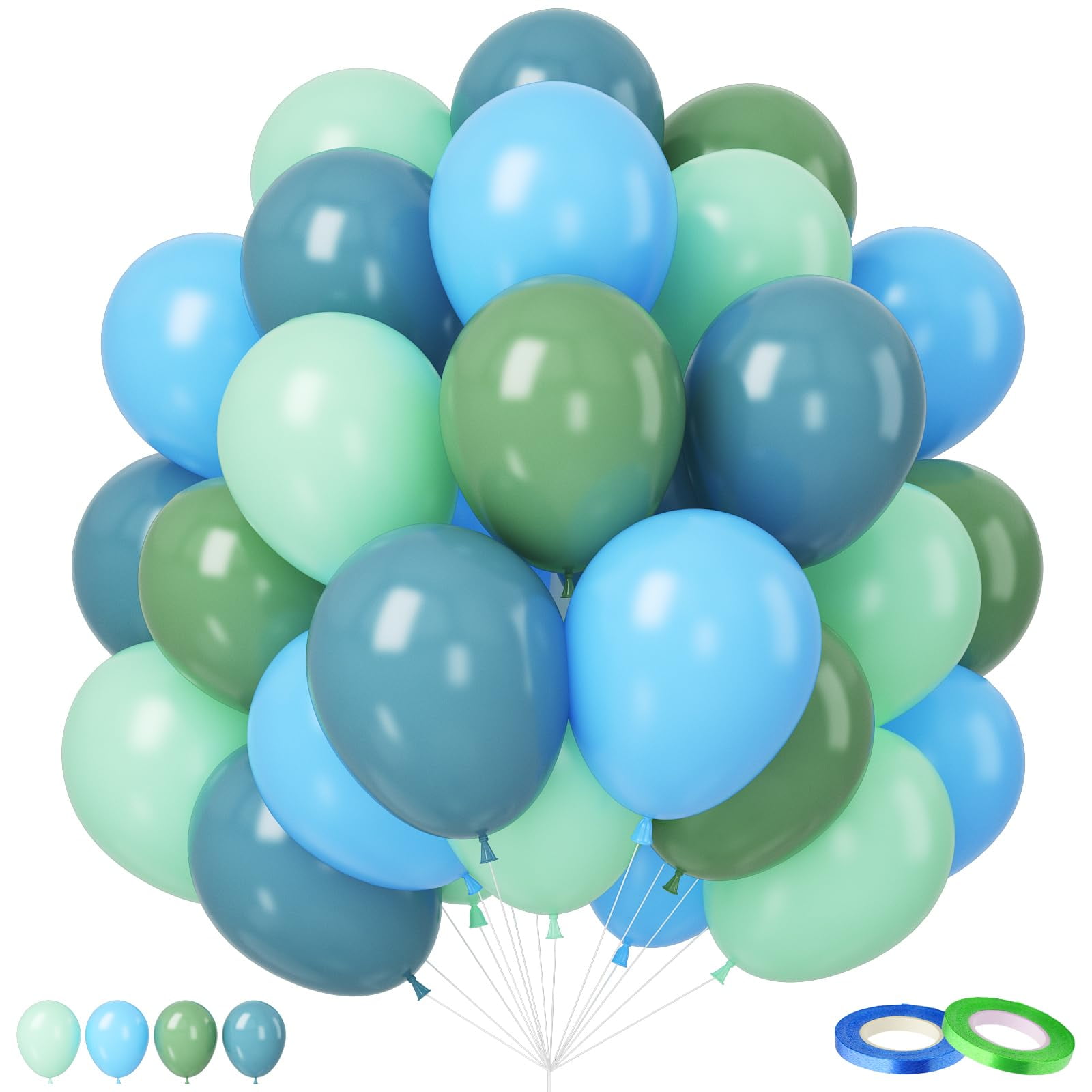 Purple Blue Teal Balloon,50 Pcs 12 Inches Metallic Blue Purple Teal ...