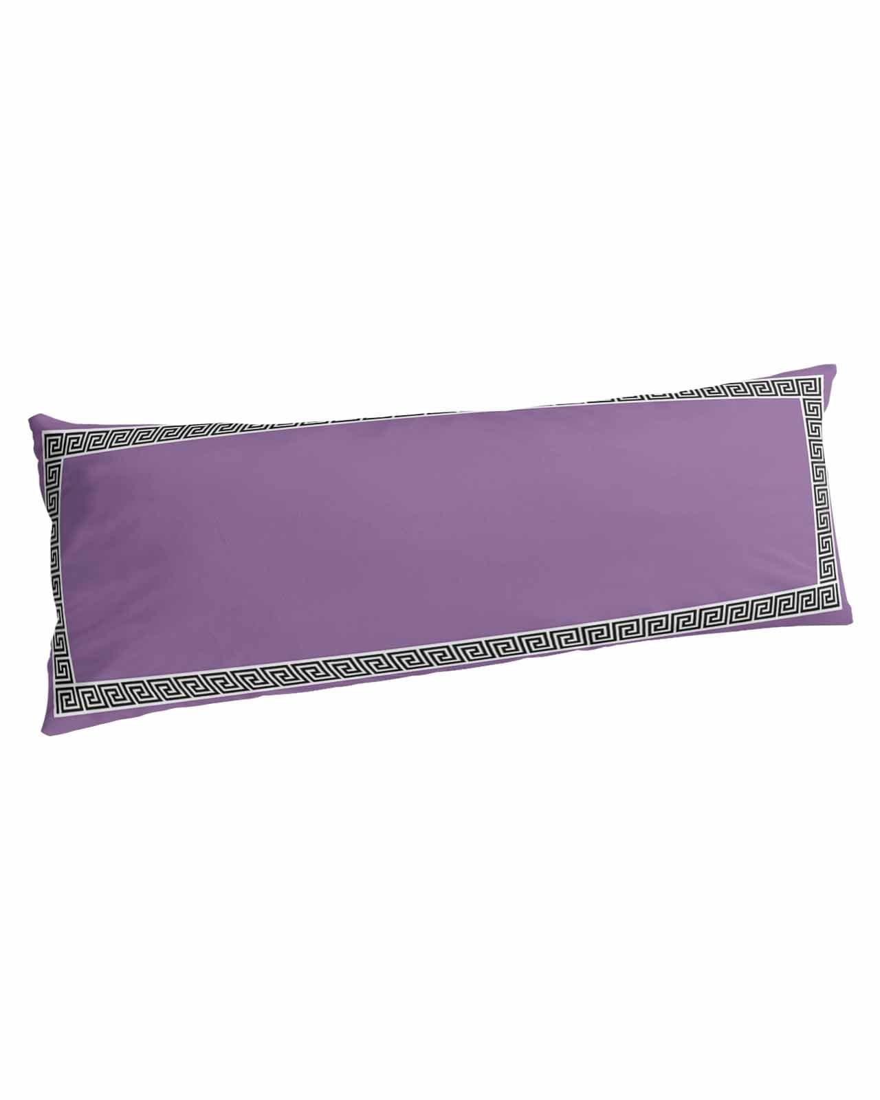 Purple Body Pillow Covers, Black Modern Geometric Abstract Art ...