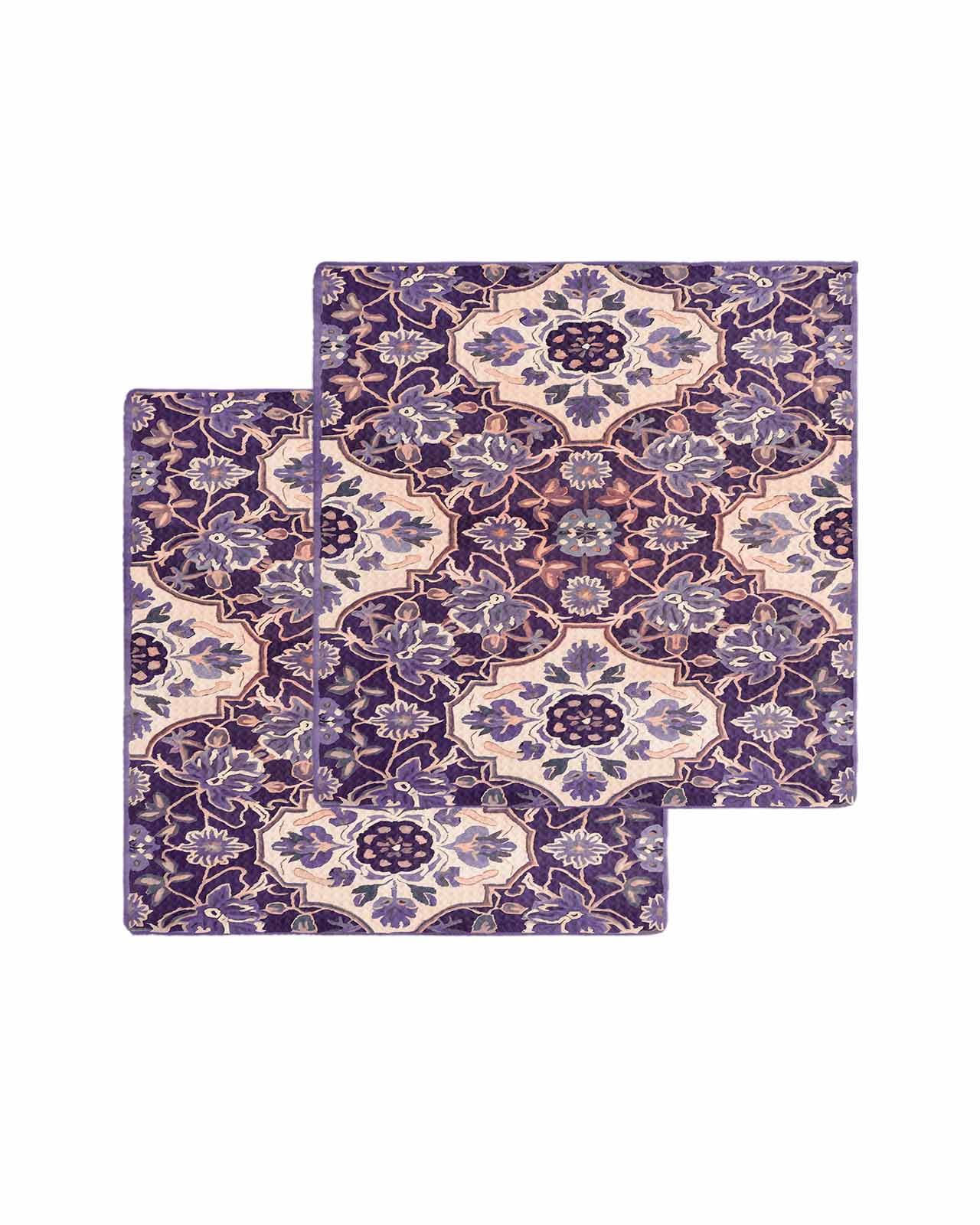 Purple Boho Kitchen Dish Towels for Drying Dishes Set of 2, Farmhouse Ethnic Abstract Floral ...