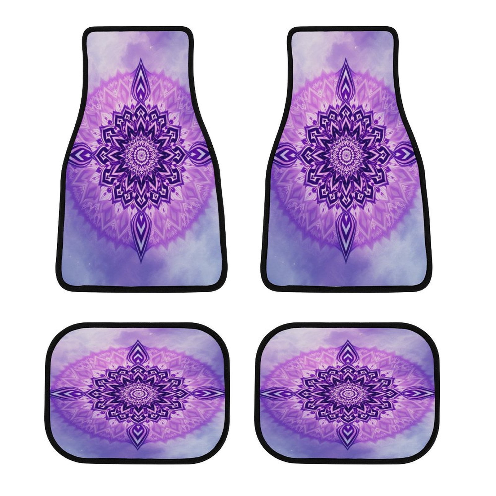 Purple Boho Mandala Car Floormat Heavy Duty Front Rear Floor Mats ...