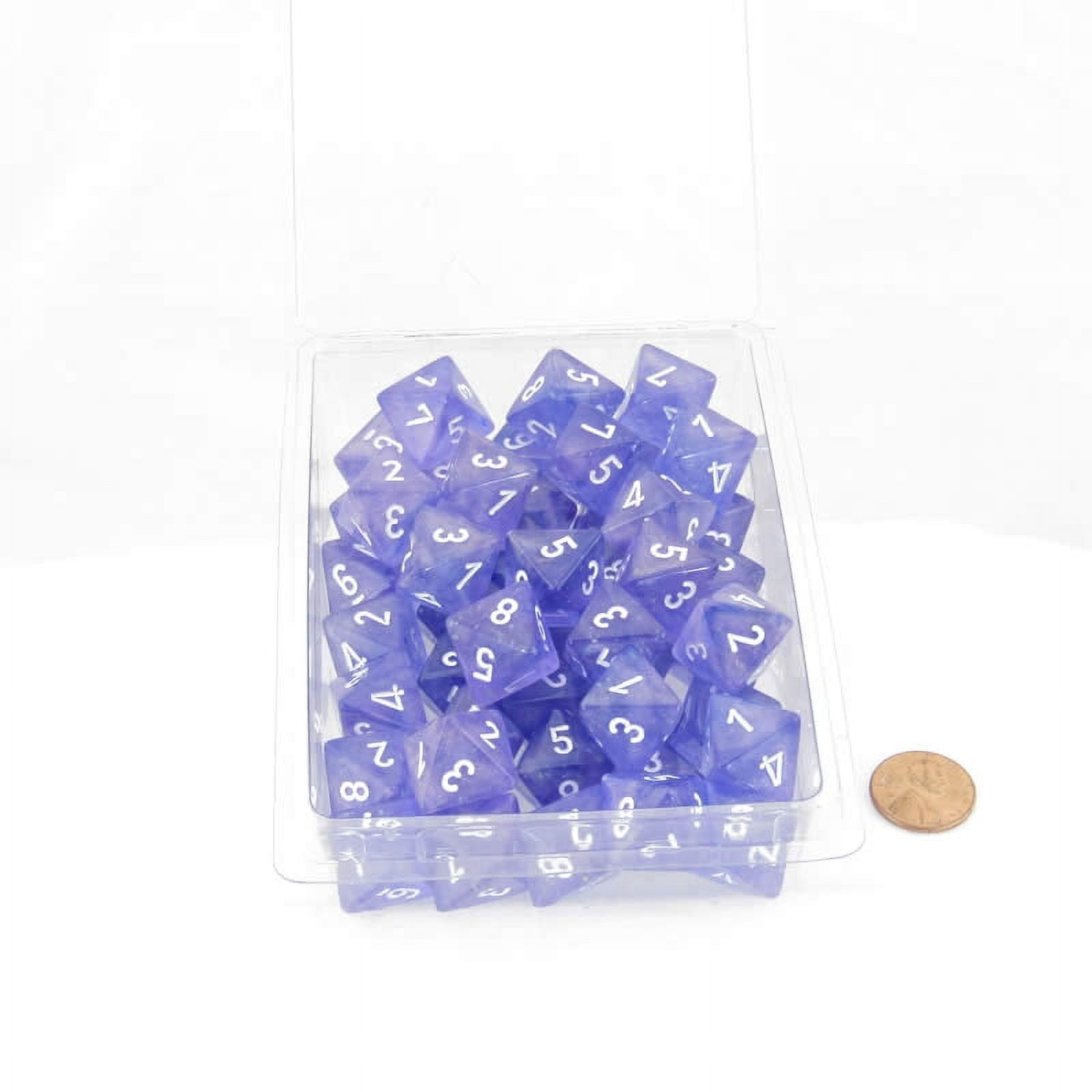 Purple Borealis Dice Luminary with White Numbers D8 Aprox 16mm (5/8in ...