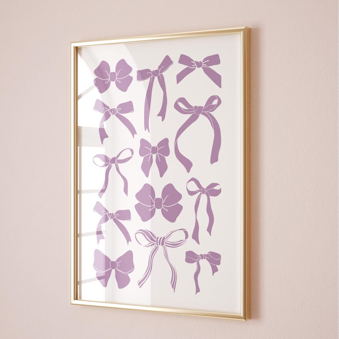 Purple Bows Print, Preppy Room Wall Art, Coquette Apartment Decor ...