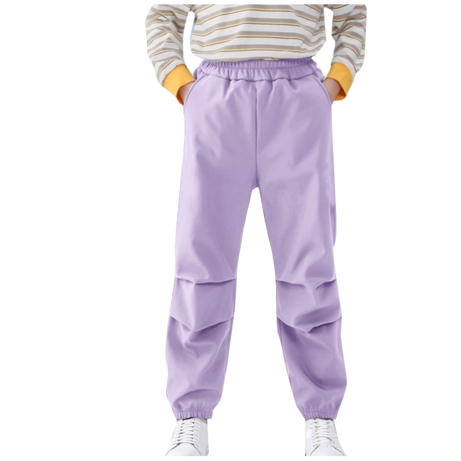 Purple Boy Girl Children Boy Girl Spandex Pants for Kid Work Wild Cargo ...