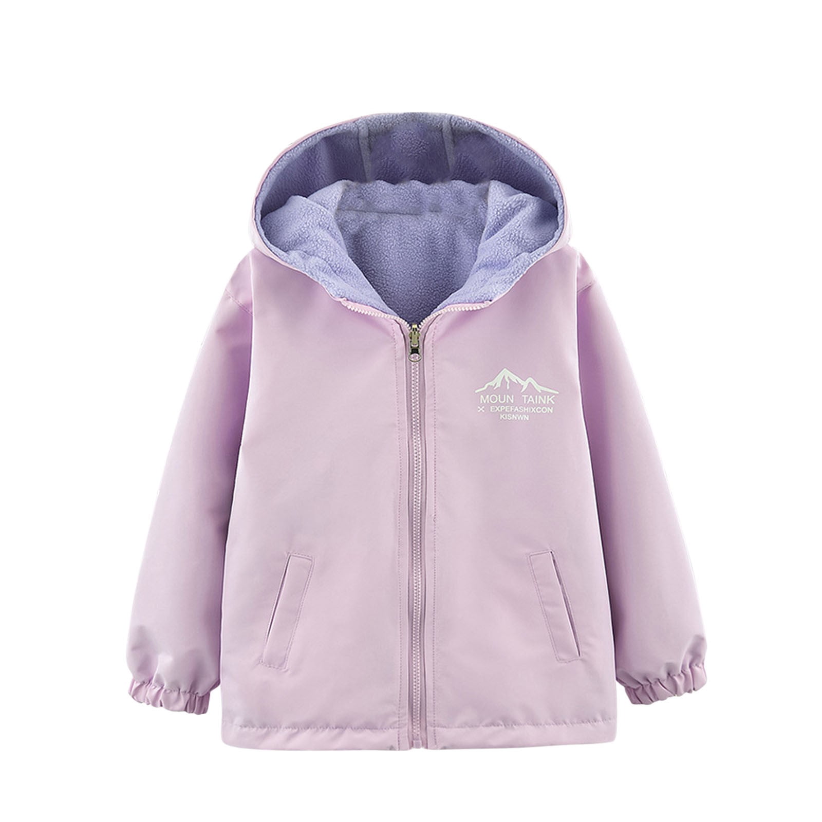 Purple Boy Girl with Hood Waterproof Basic Jacket for Kids Girl Boy ...
