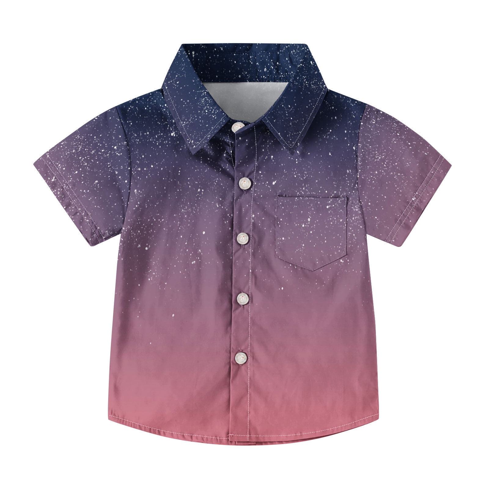 Purple Boy Girl Kids Girl Boy Gradient Star T Shirts Turtleneck Tee ...