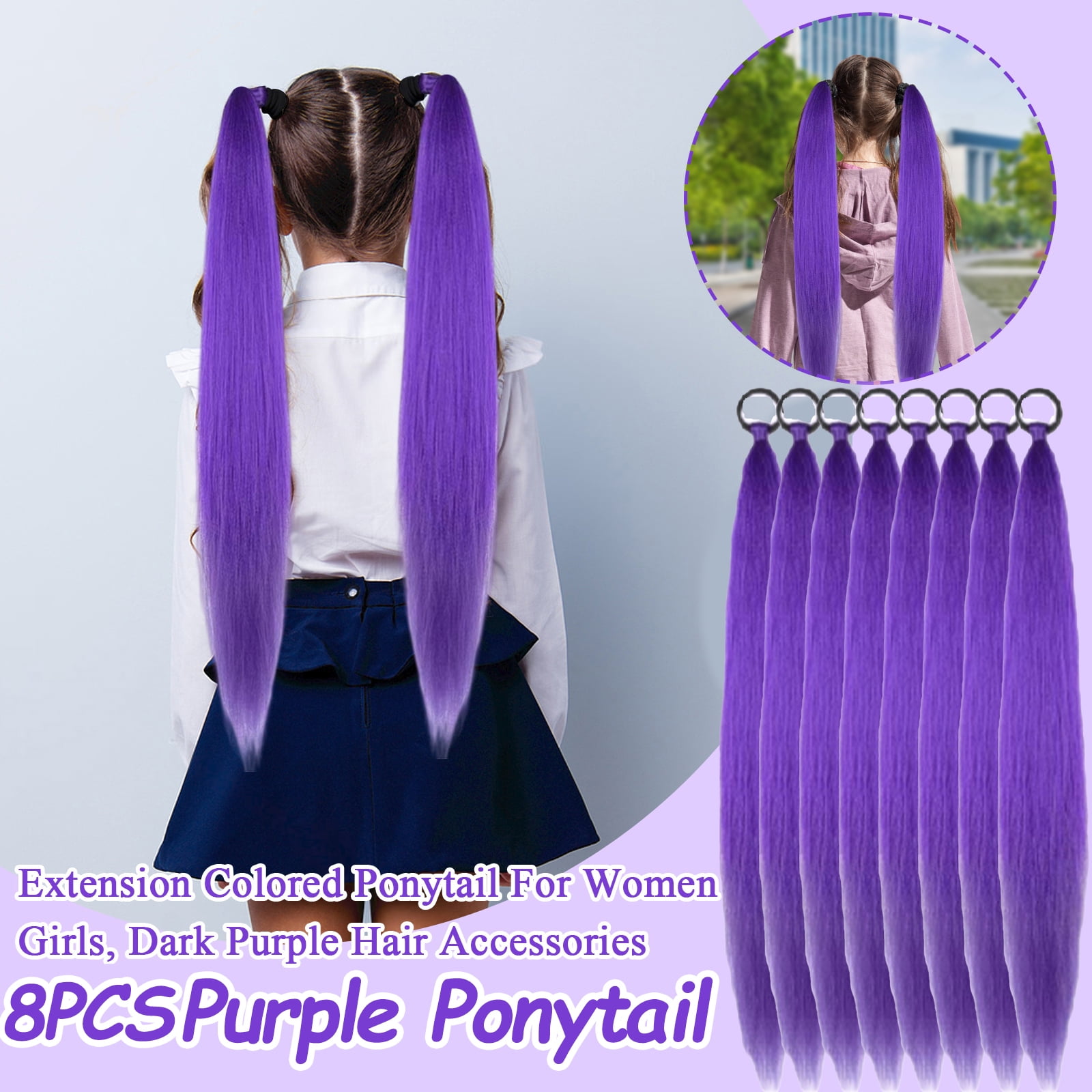 Purple Braiding Hair Extensions for Women Synthetic Fiber for Box ...