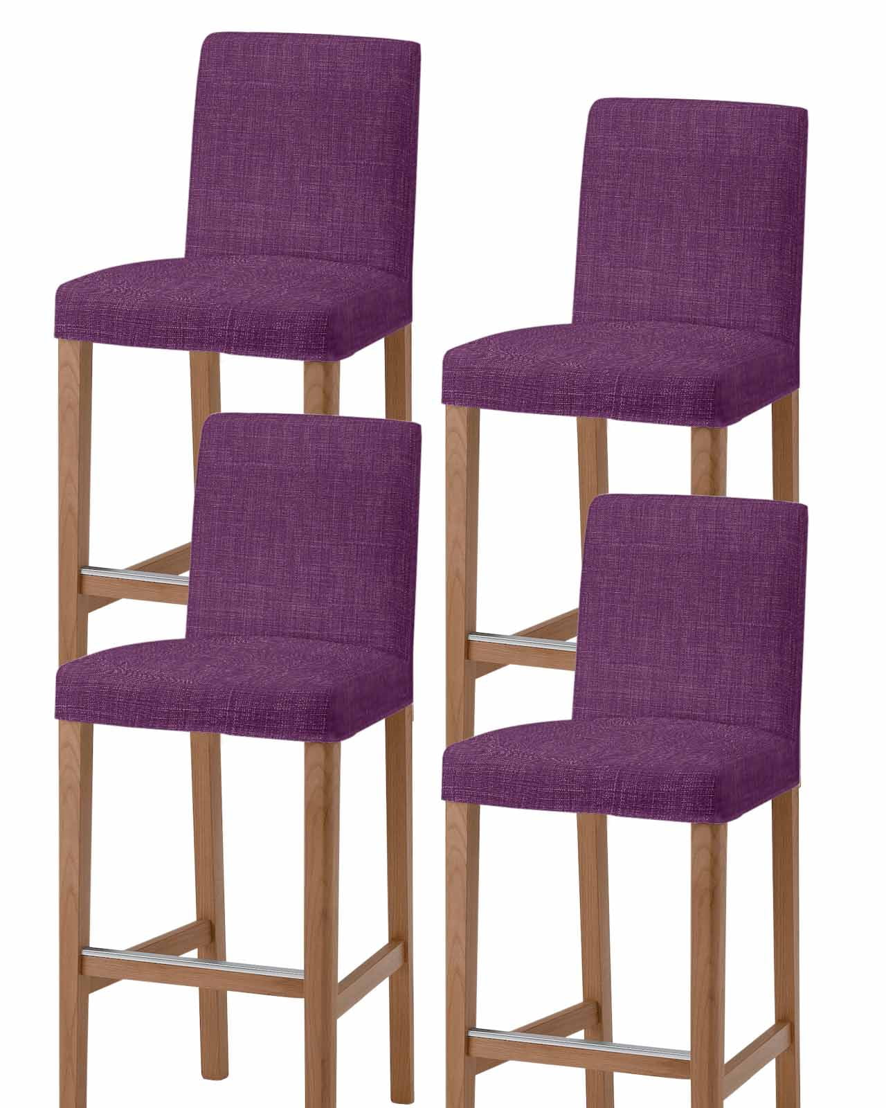 Purple Burlap Texture Bar Stool Covers Set of 4, Farmhouse Vintage ...