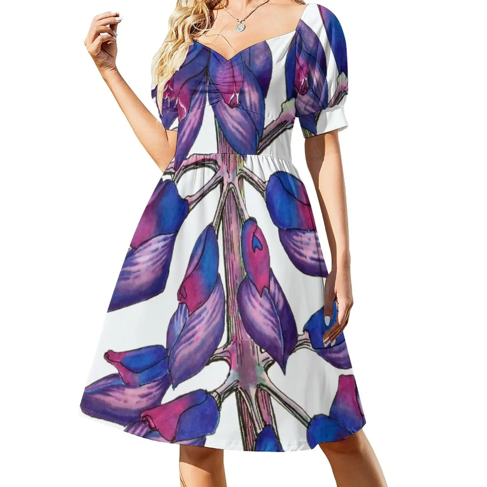 Purple Burst Short-Sleeved Dress summer clothes dresses for women ...