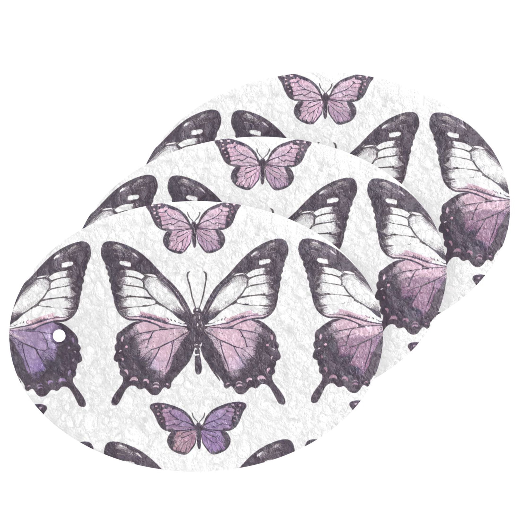 Purple Butterflies 3 Pack Dish Sponges Bulk Natural Sponges Compressed ...