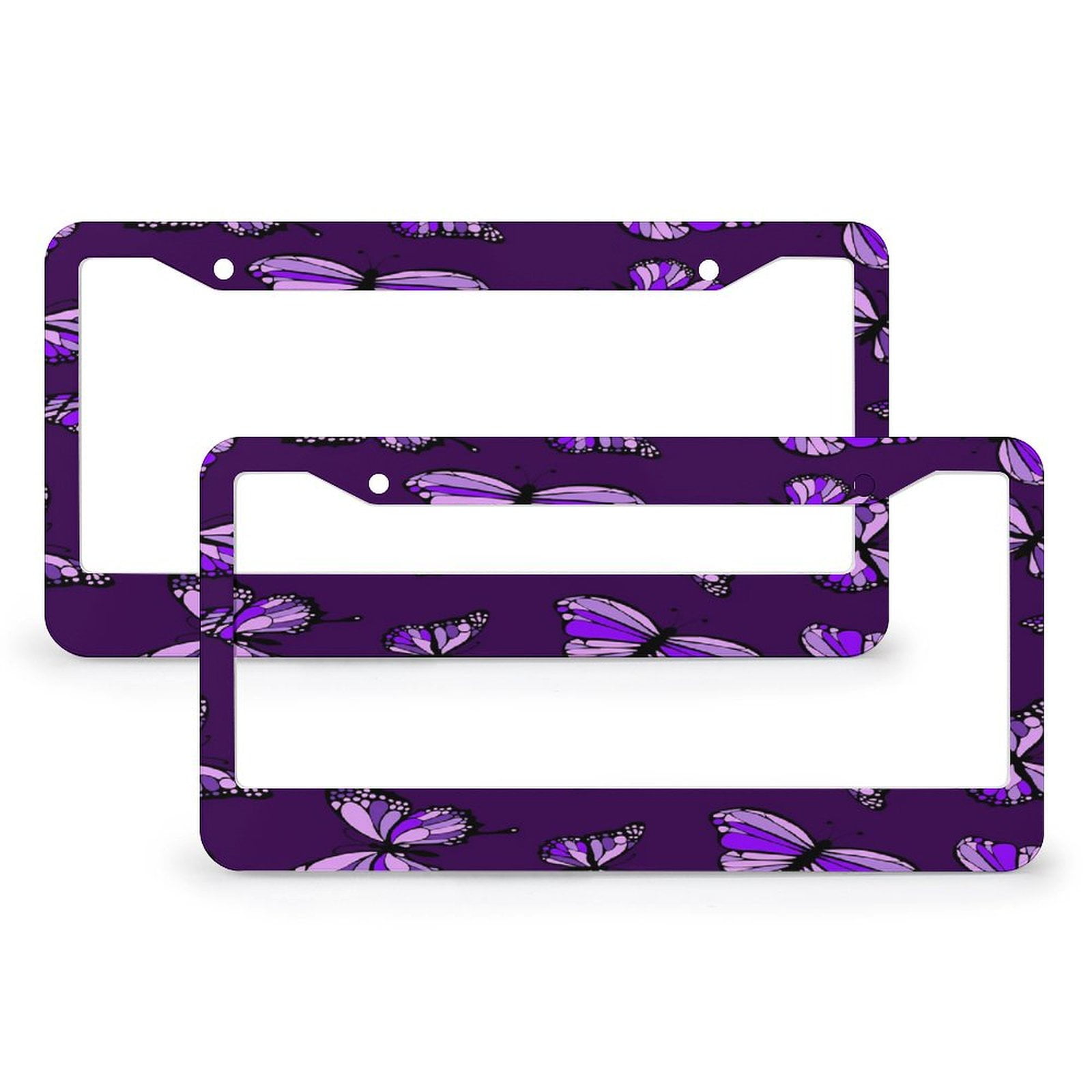 Purple Butterflies Seamless License Plate Frame 2 Pack License Plate ...