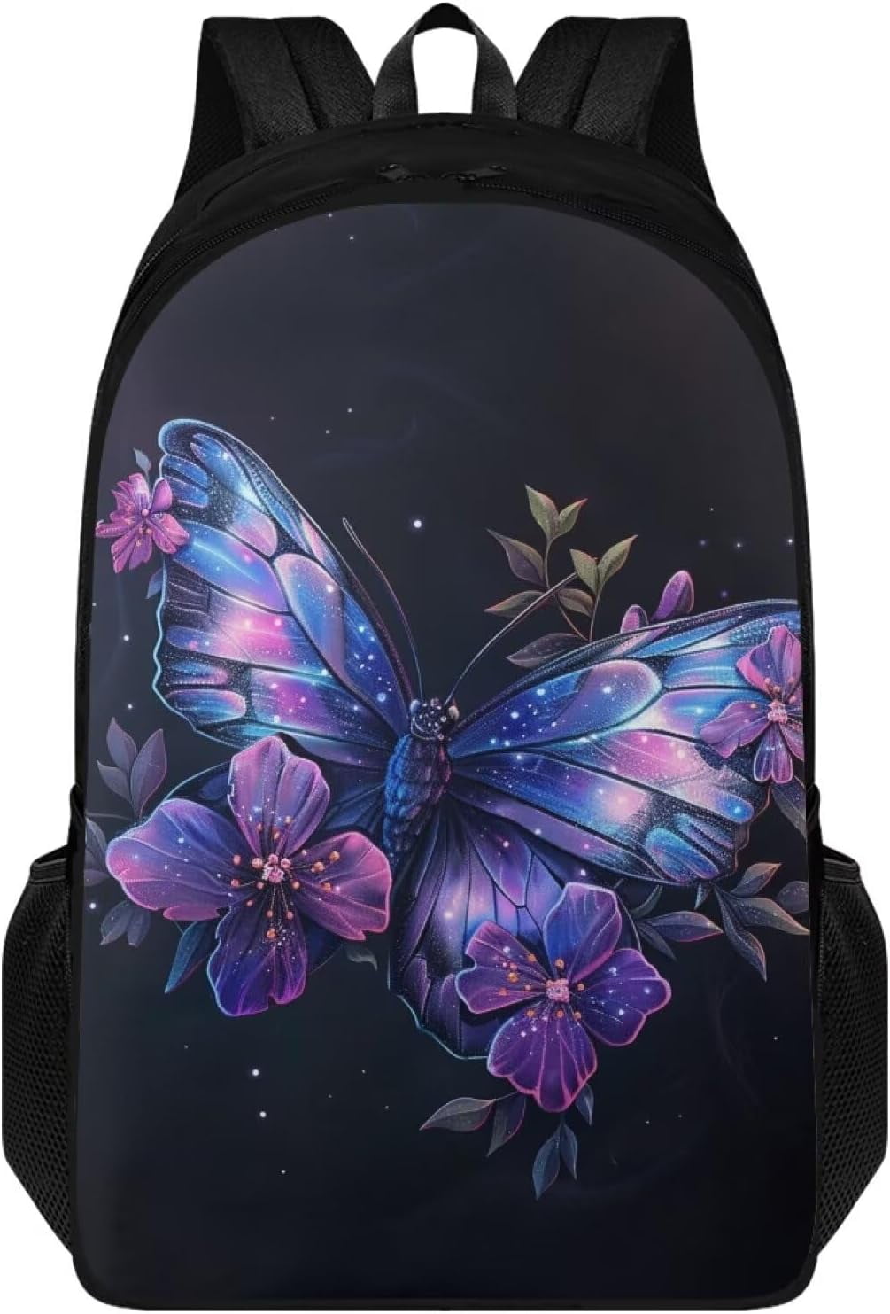 Purple Butterfly Backpack for Teen Girlls Cute Flower schooll Bag for ...