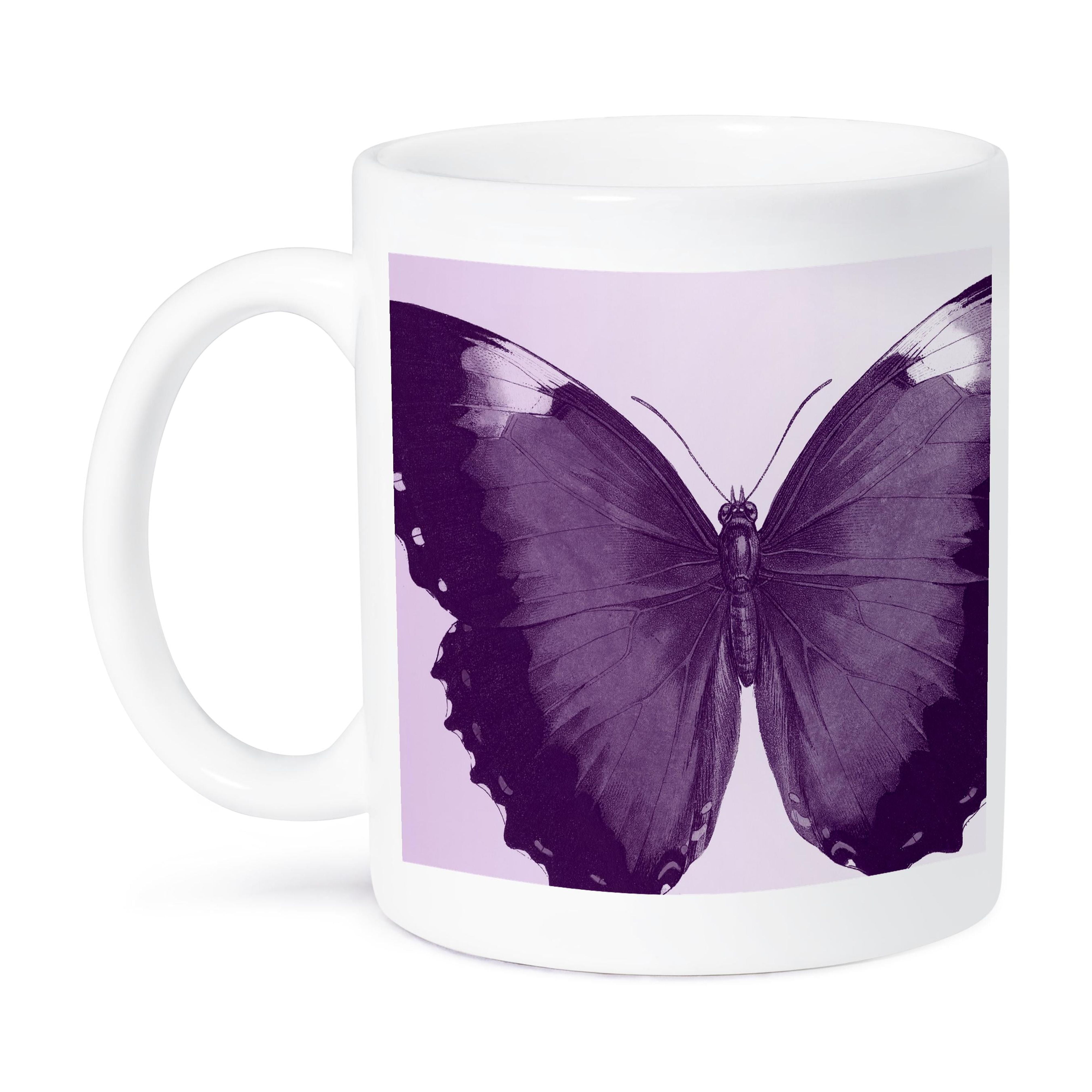 3dRose, Purple Butterfly Chic nature art, 15oz Mug - Walmart.com
