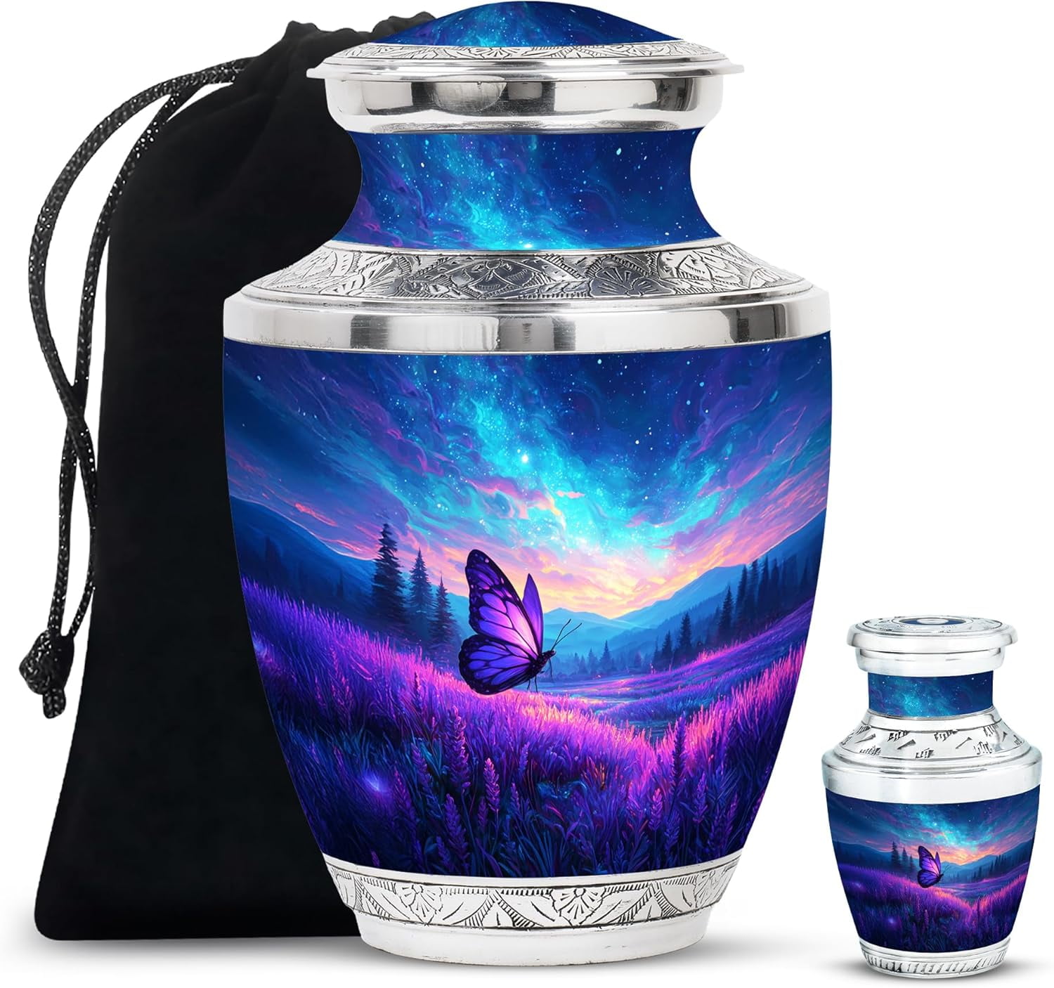 Purple Butterfly Cremation Urn, Mini Keepsake Urn for Human Ashes, Urns ...