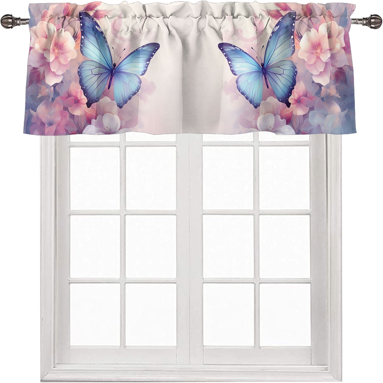 Purple Butterfly Curtains Valances for Home Decor Spring Lilac Pink ...