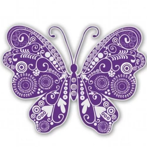 Purple Butterfly Cute Design Car Sticker Phone Decal Water Bottle ...