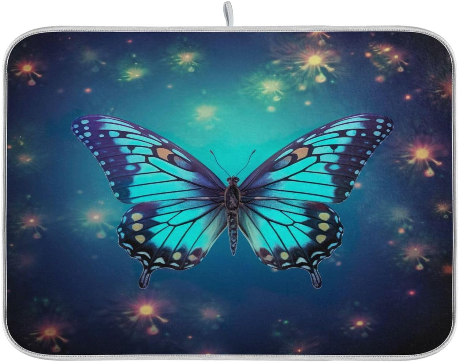 Purple Butterfly Dish Drying Mat for Kitchen Counter, Ultra Absorbent ...