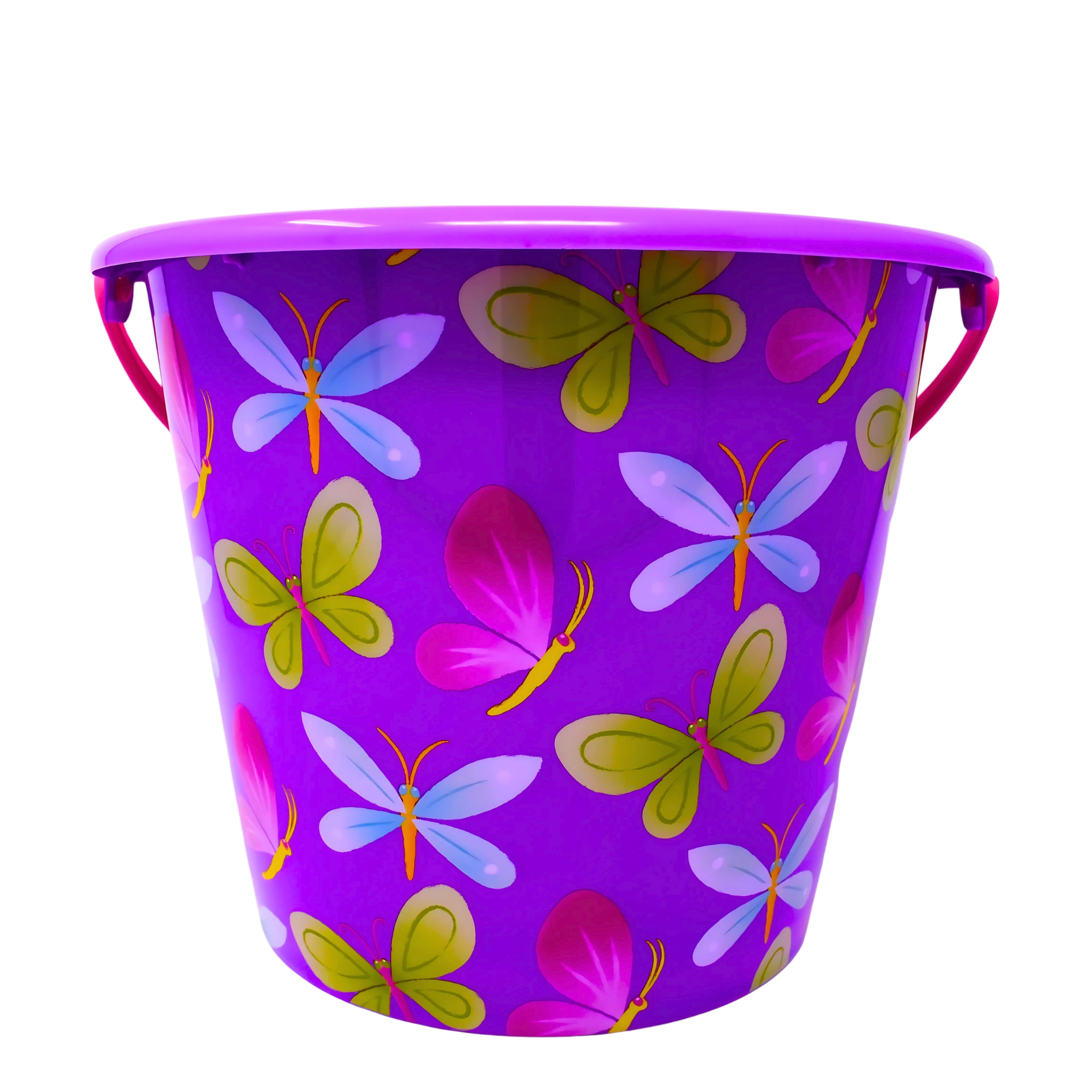 Purple Butterfly Easter Basket, 8-Inch Reusable Plastic Bucket with ...