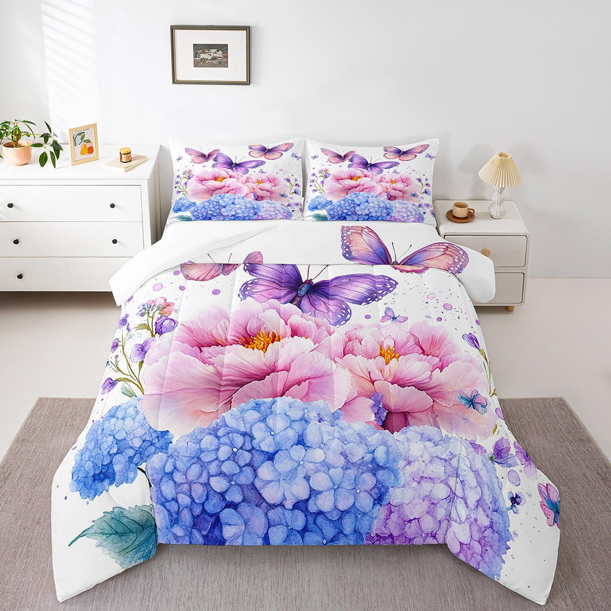 Purple Butterfly Full Bedding Dreamy Butterfly Comforter Set Indigo ...