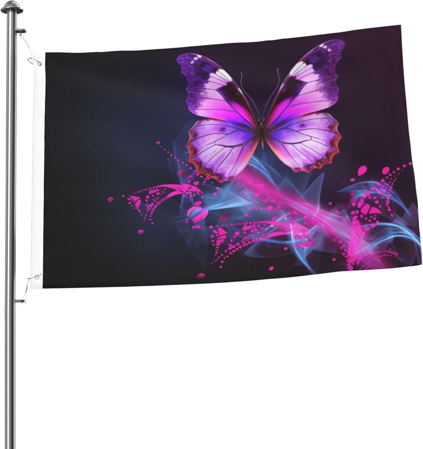 Purple Butterfly Garden Flags Holiday Banner with Brass Grommets Large ...