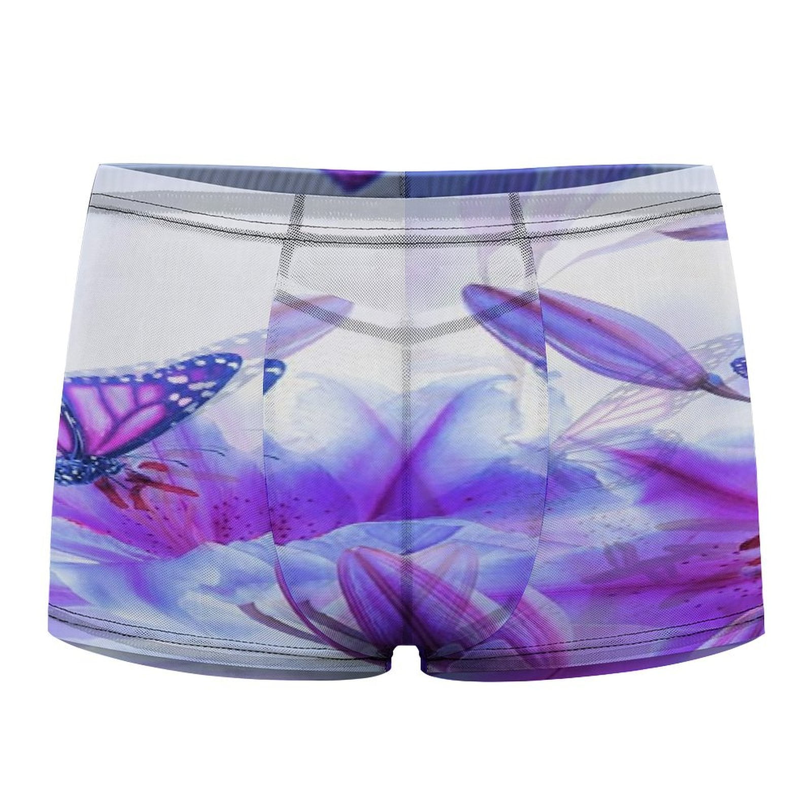 Purple Butterfly Men's Mesh Boxer Briefs Cooling Breathable Sports ...