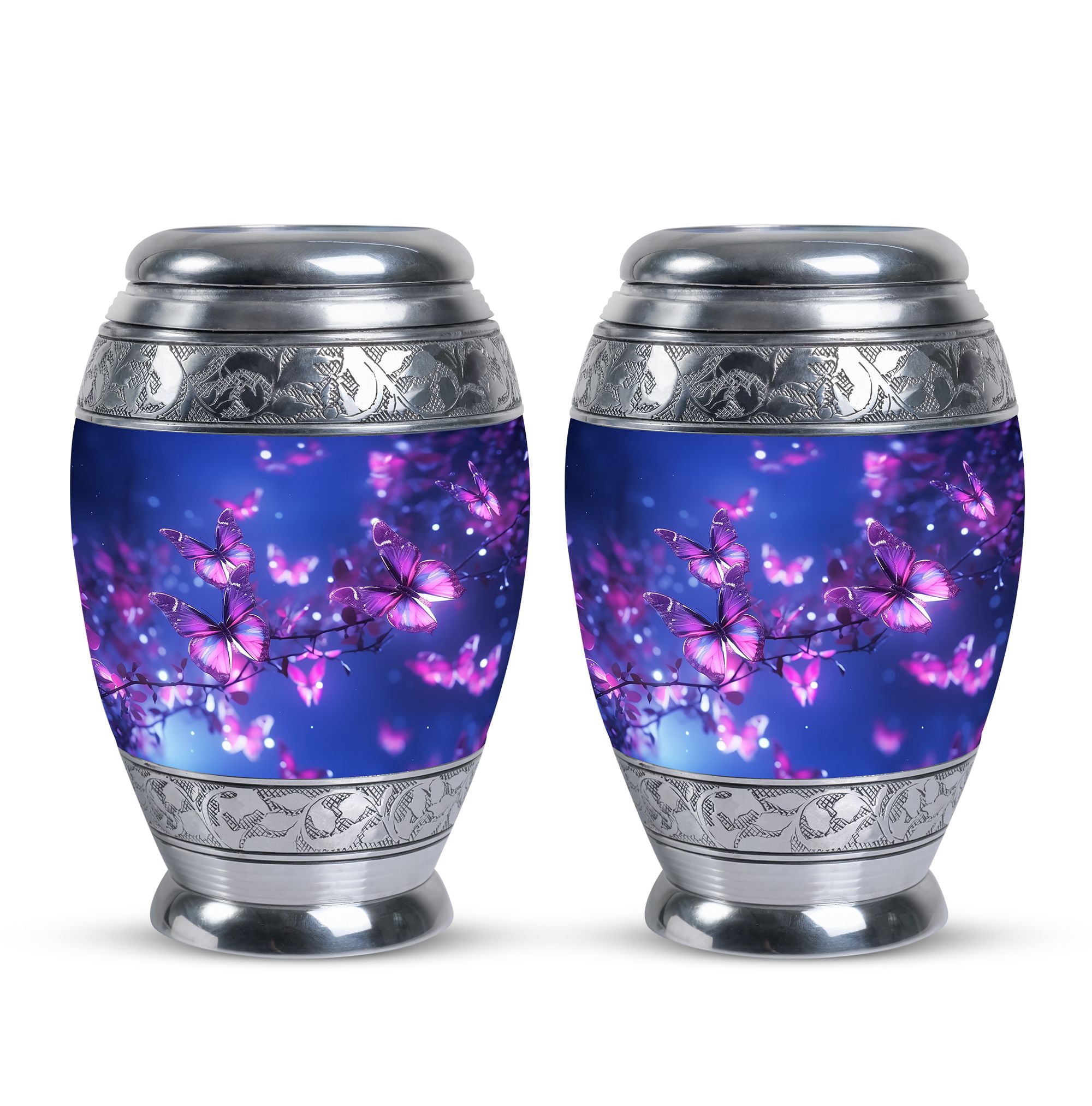 Purple Butterfly Mini Keepsake Urns for Human Ashes - Burial Urns For ...