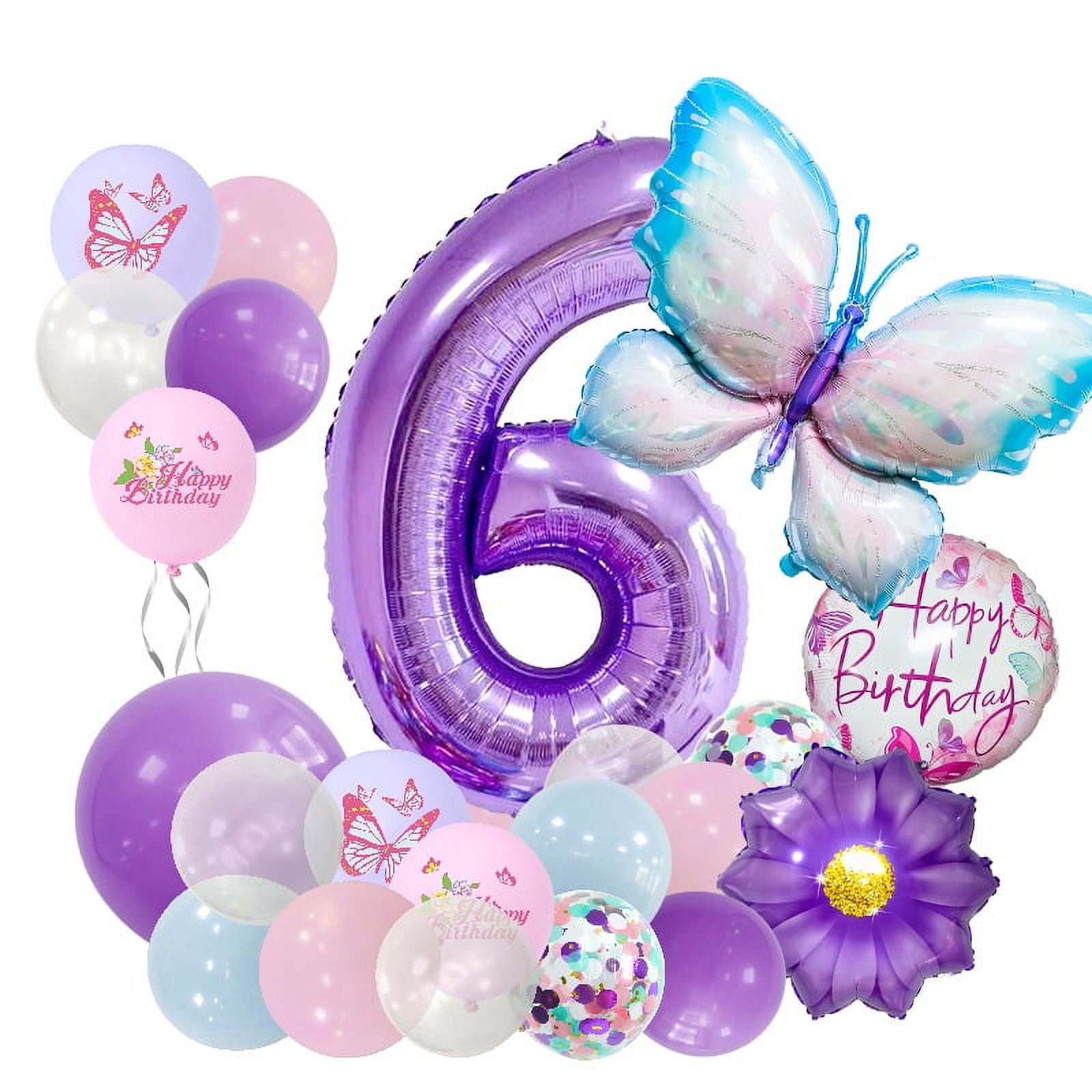 Purple Butterfly Number Balloon Set 1 2 3 4 5 6 7 8 9 Purple Number ...
