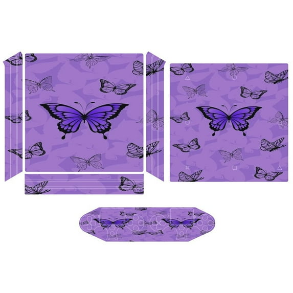 Purple Butterfly PS4/PS4 Pro/PS4 Slim Skin Sticker For Console And ...