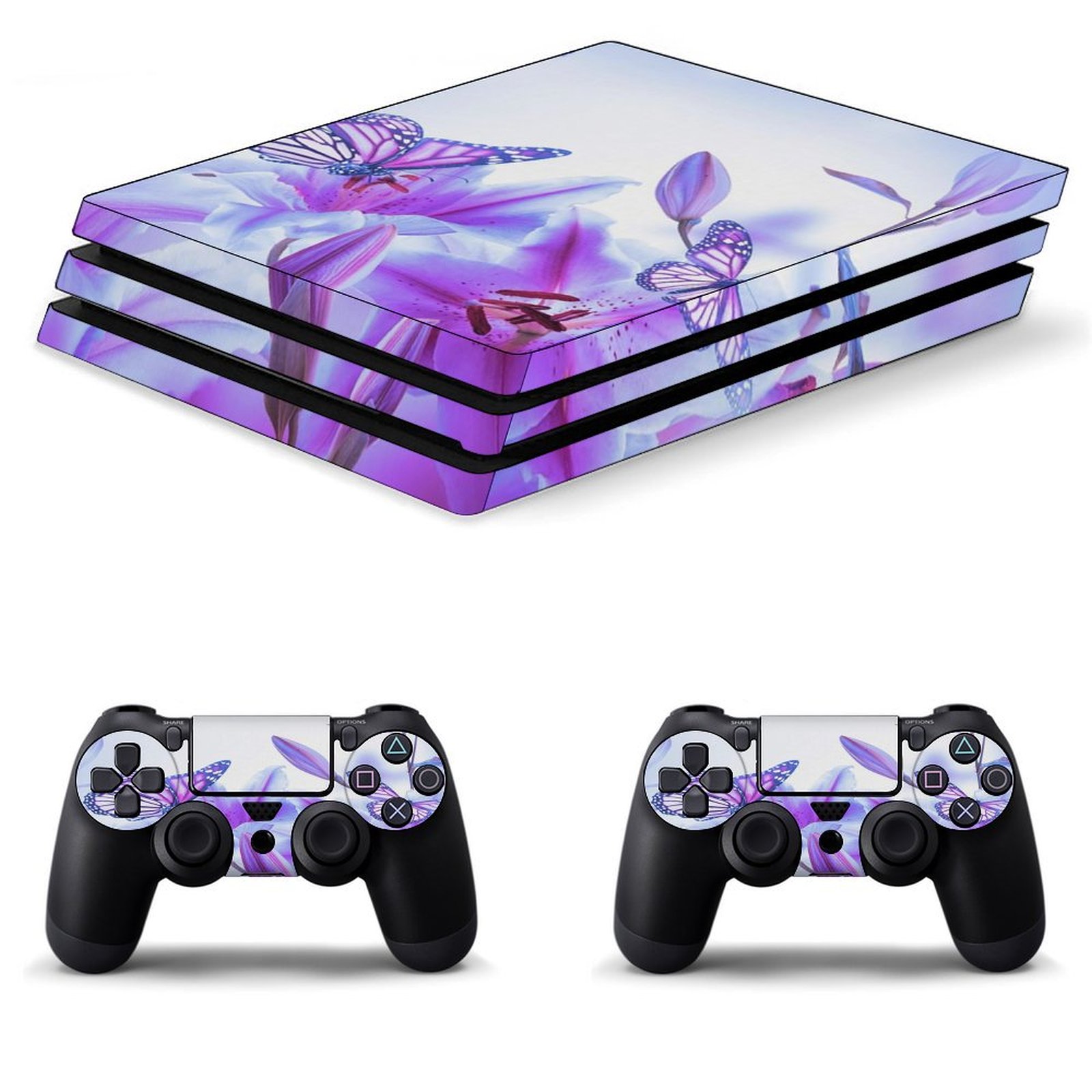 Purple Butterfly PS4/PS4 Pro/PS4 Slim Skin Sticker For Console And Controller Skins - Walmart.com