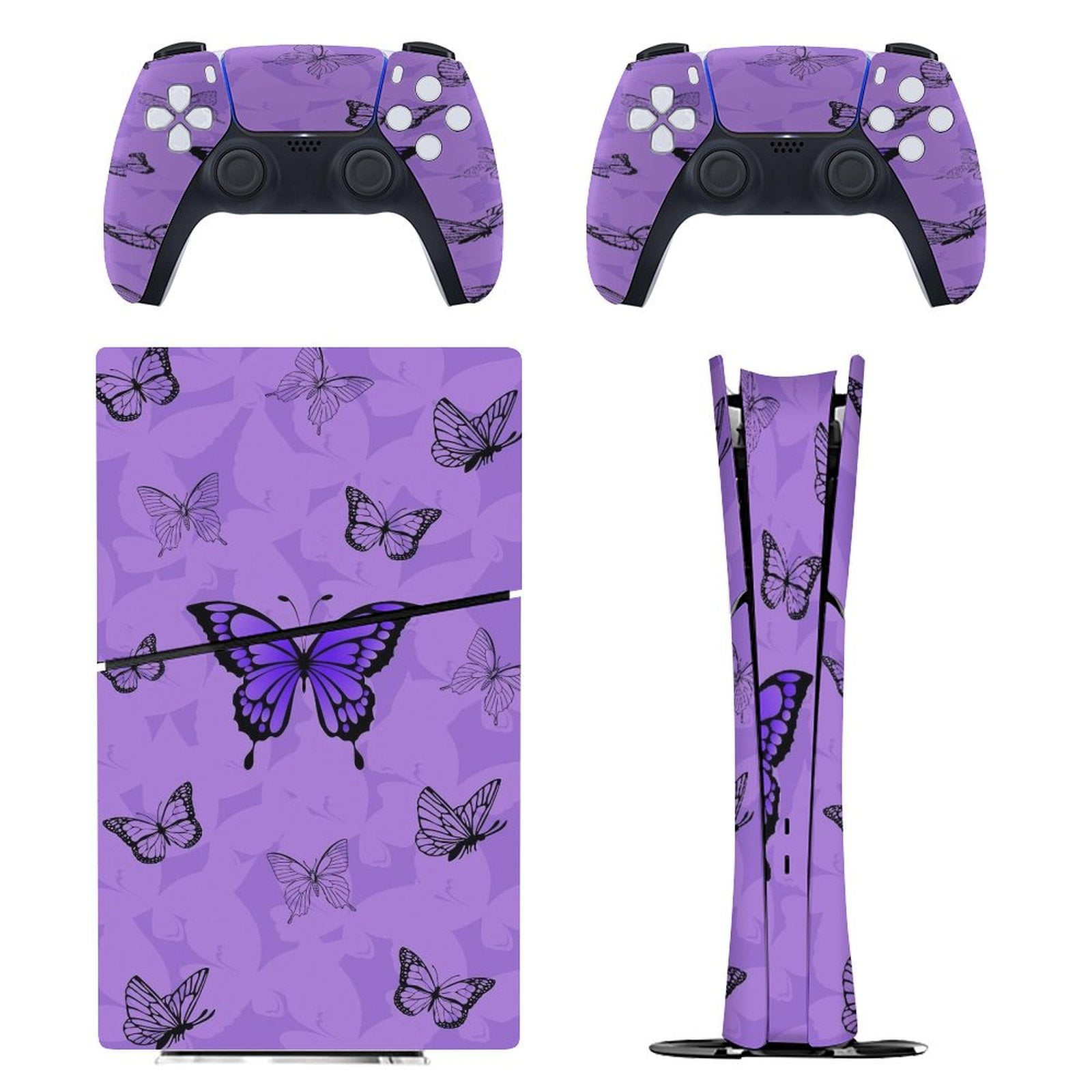 Purple Butterfly PS5/PS5 Pro/PS5 Slim Digital Disc Skin Sticker For ...