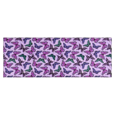Purple Boho Tribal Floral and Mandalas Pattern Kitchen Rug Mat,Kitchen ...