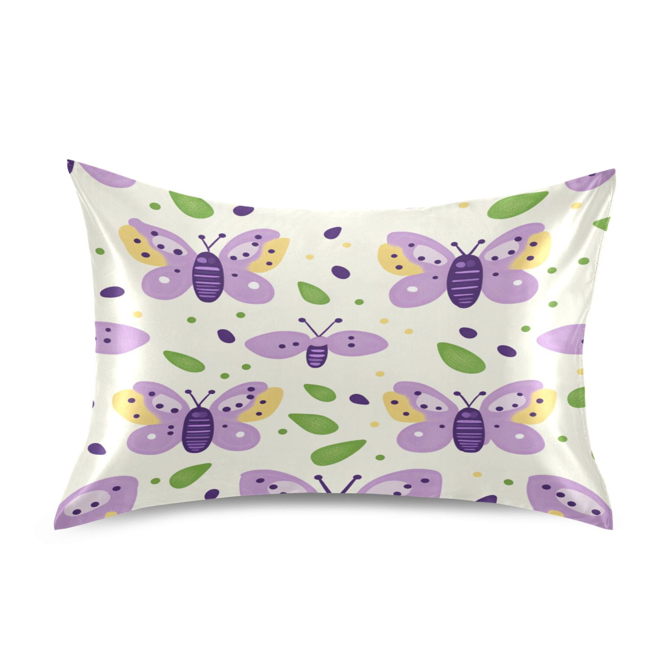 Purple Butterfly Pattern Queen Size Pillowcase Silky Smooth Finish Anti ...