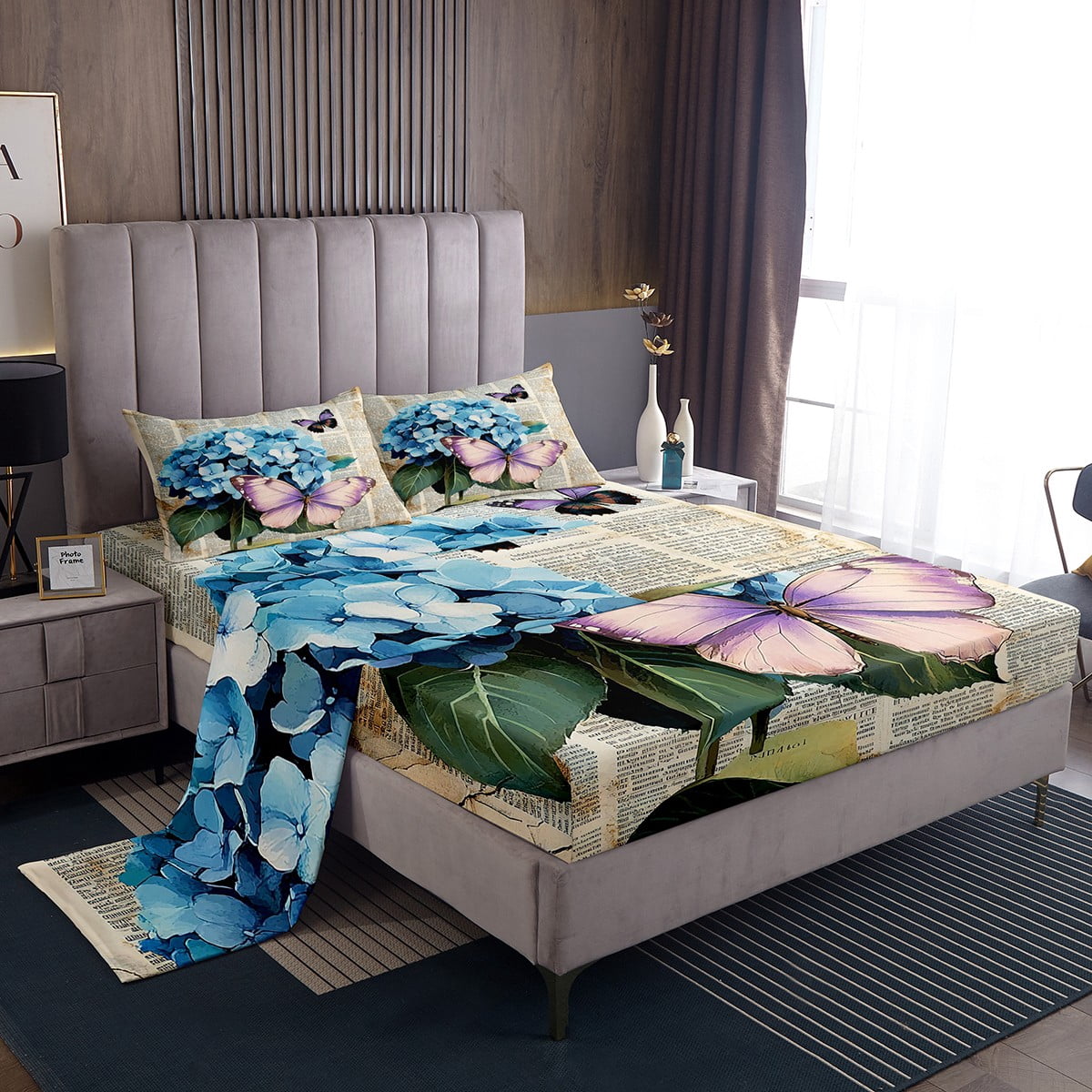 Purple Butterfly Sheet Set King Size Butterfly Bed Sheets Set for Girls ...