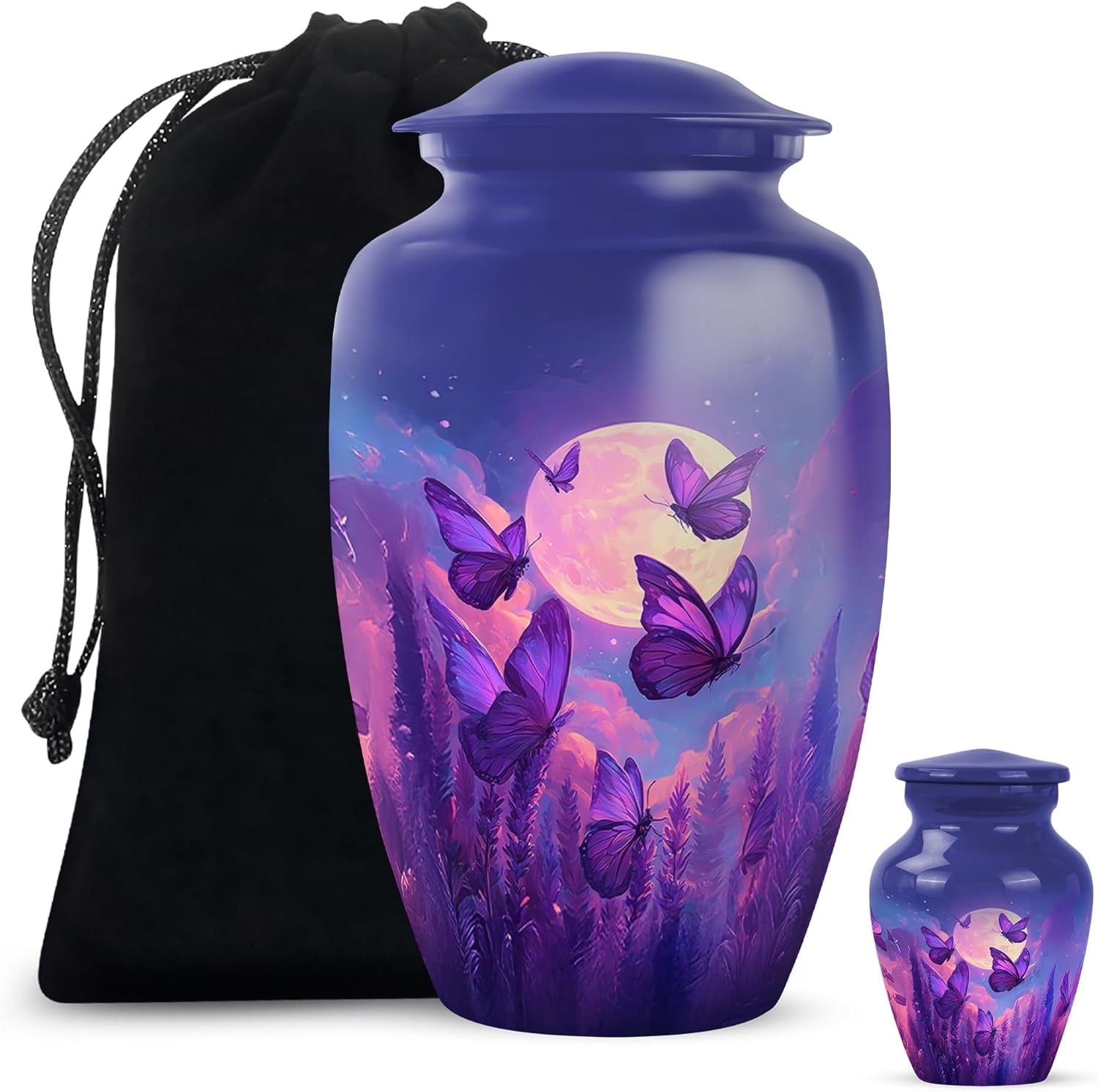 Purple Butterfly Urn for Ashes Adult Male - Memorial Larges for Ashes ...