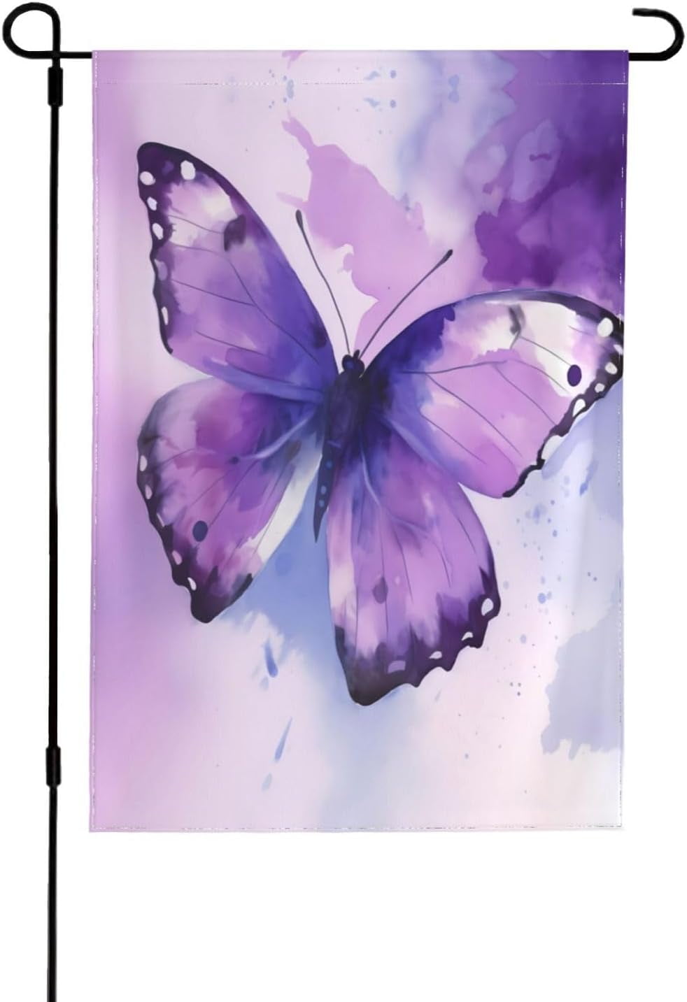 Purple Butterfly Welcome Garden Flags Double Sided House flag ...