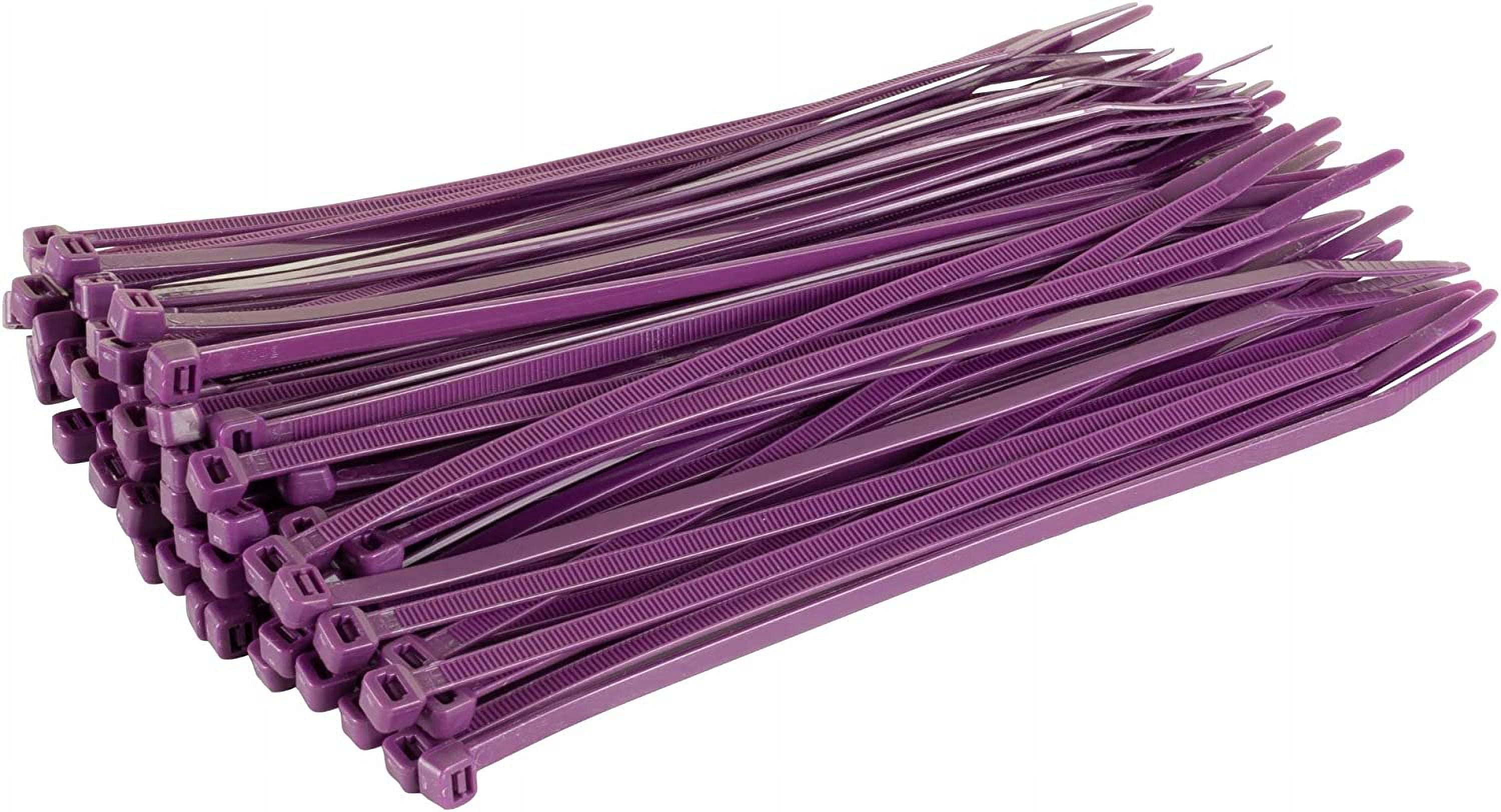 Purple Cable Ties, 200mm x 2.5mm, Pack of 100, 8\u201d Premium Nylon ...