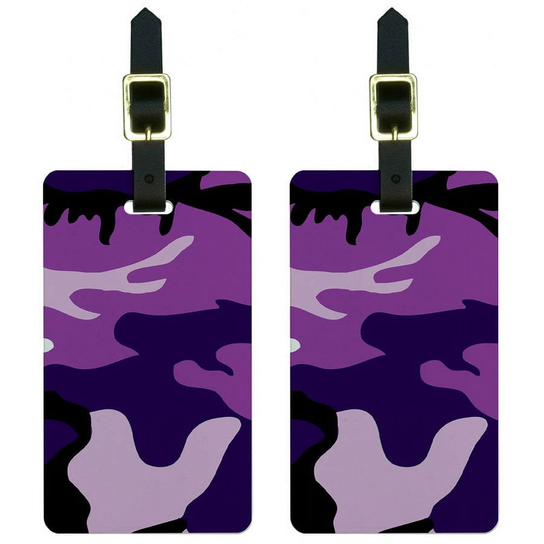 Purple Camouflage Army Soldier Luggage Tags Suitcase Carry-On ID, Set ...