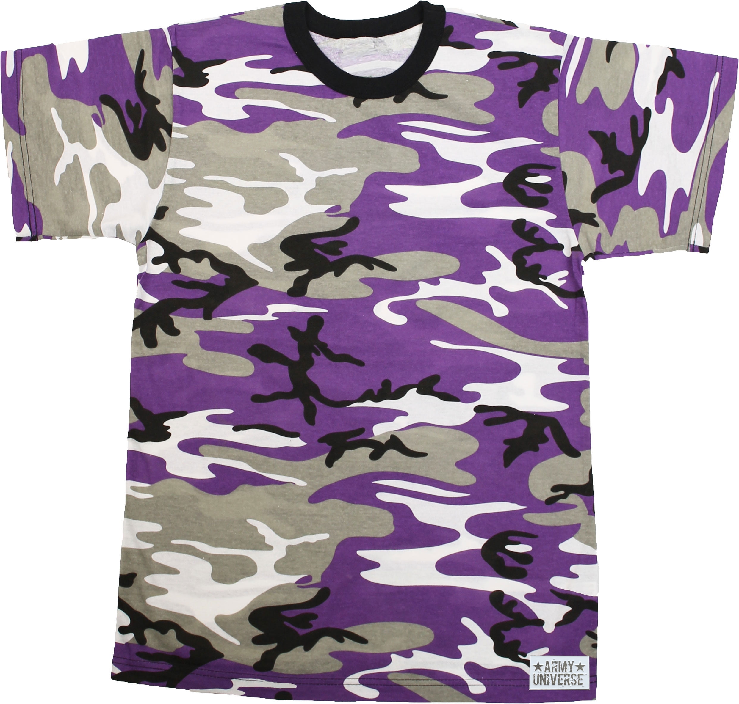 Purple Camouflage Short Sleeve T-Shirt with ARMY UNIVERSE Pin - Size 2X ...