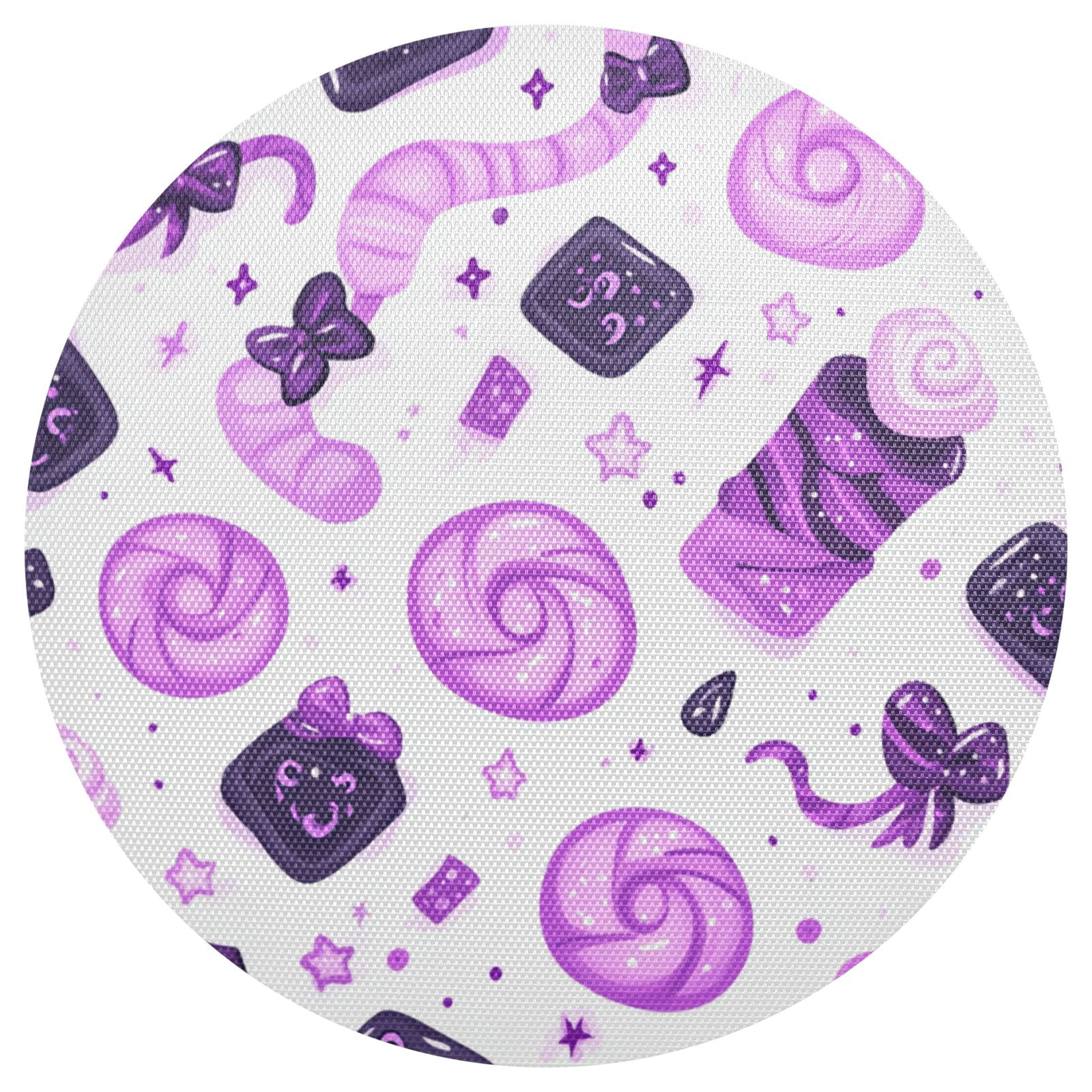 Purple Candy Pattern 15.4in Diameter PVC Plate Mat, Heat-Resistant and ...