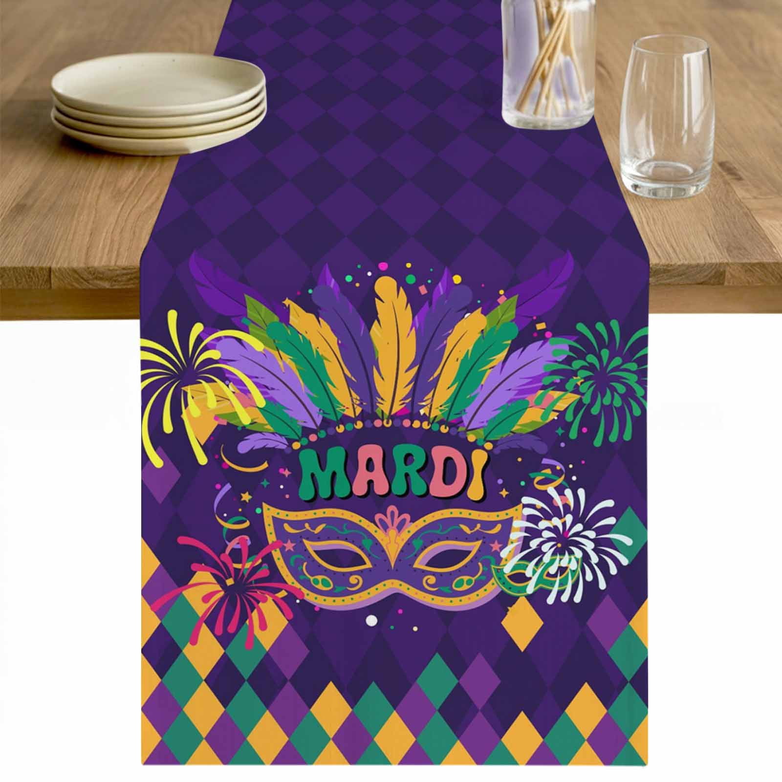 Purple Carnival Table Runner 70 Inches Long Farmhouse Dress Scarves ...