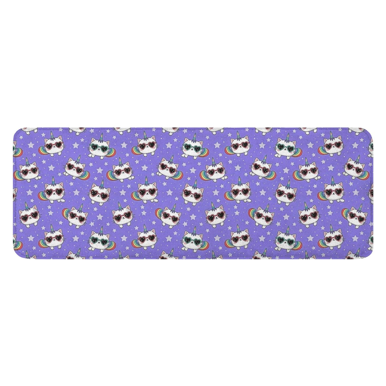 Purple Cartoon Cat Unicorn Pattern Kitchen Rug Mat,Kitchen Runner Rugs ...