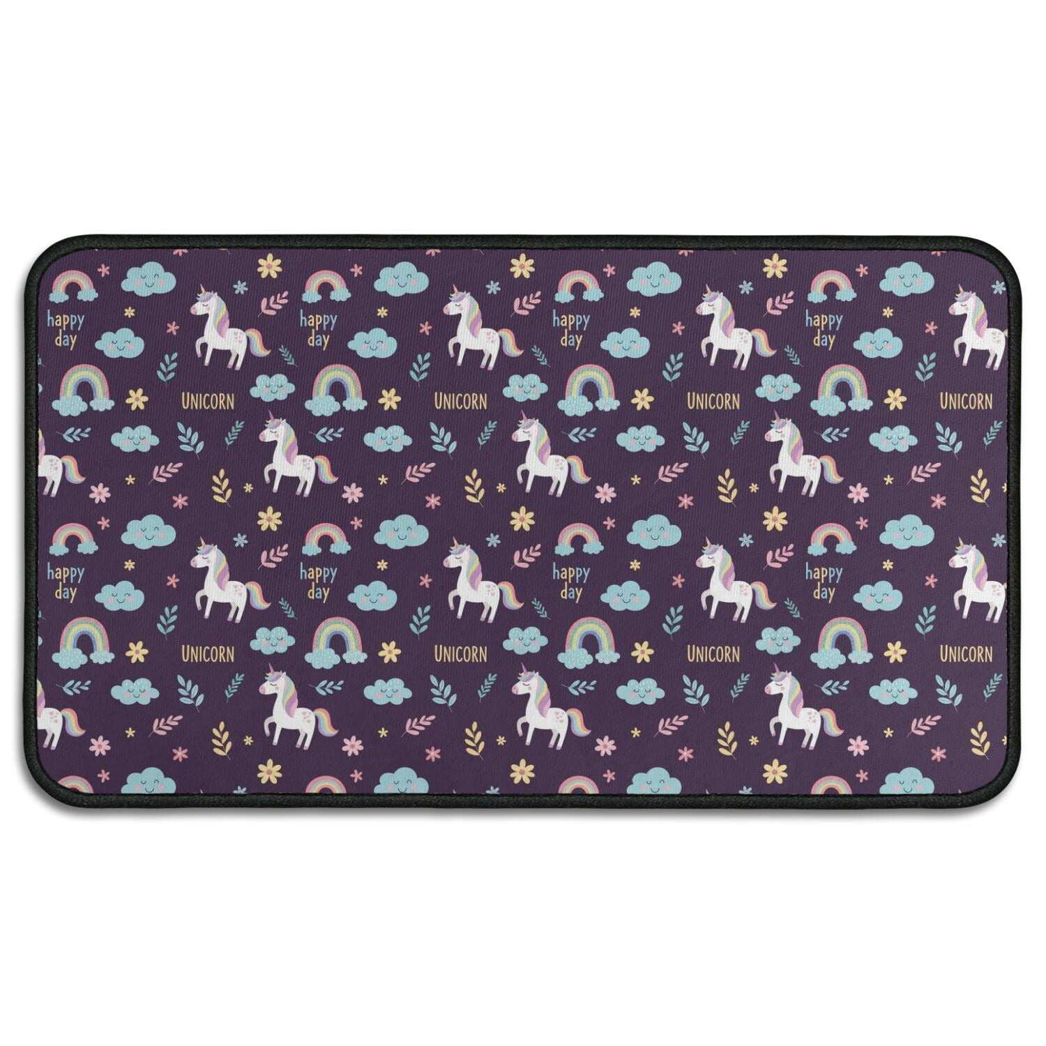 Purple Cartoon Unicorn Rainbow Door Rugs,Washable Non Slip Door Mats ...
