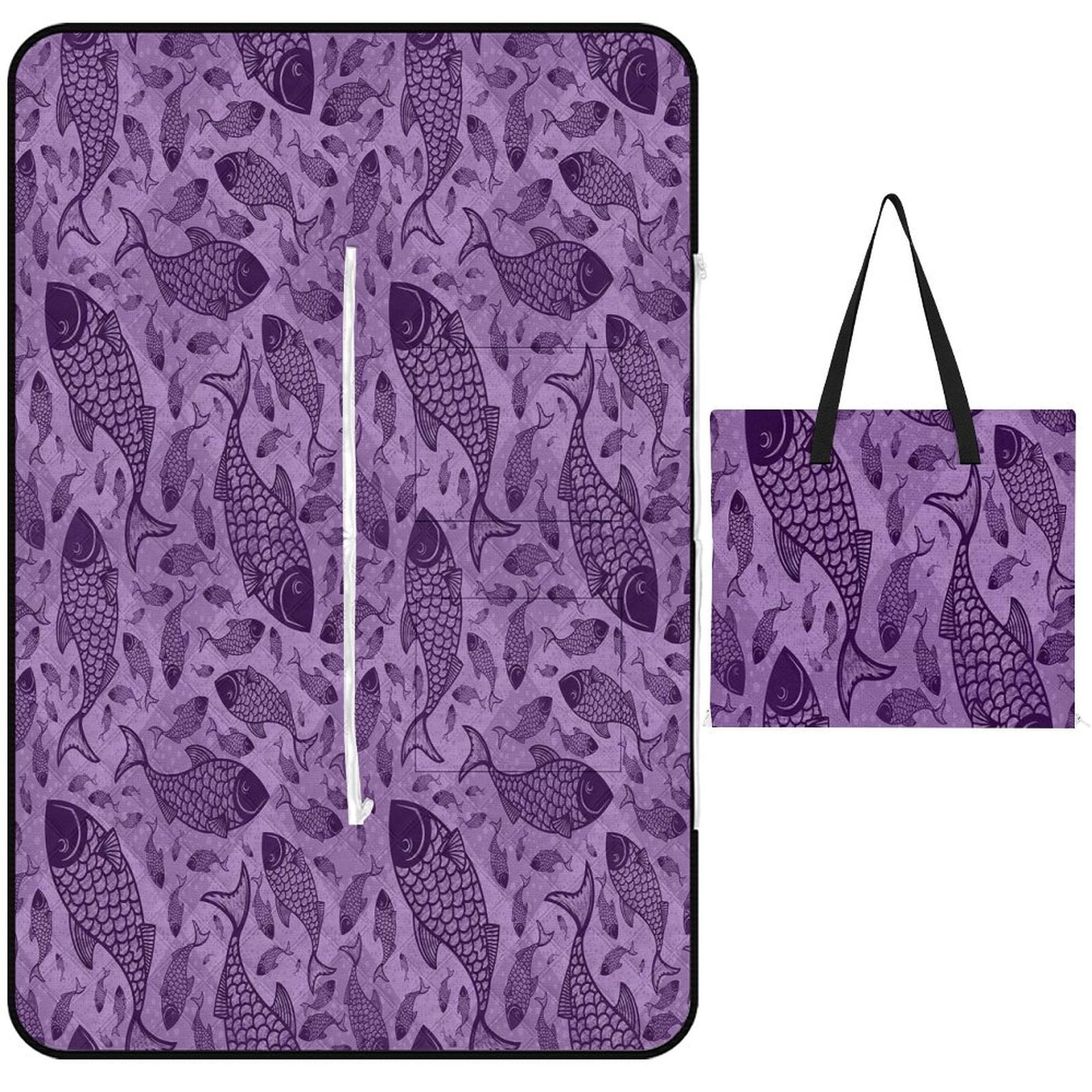 Purple, Carved, Fish Waterproof Beach Mat Folding Mattress Portable ...
